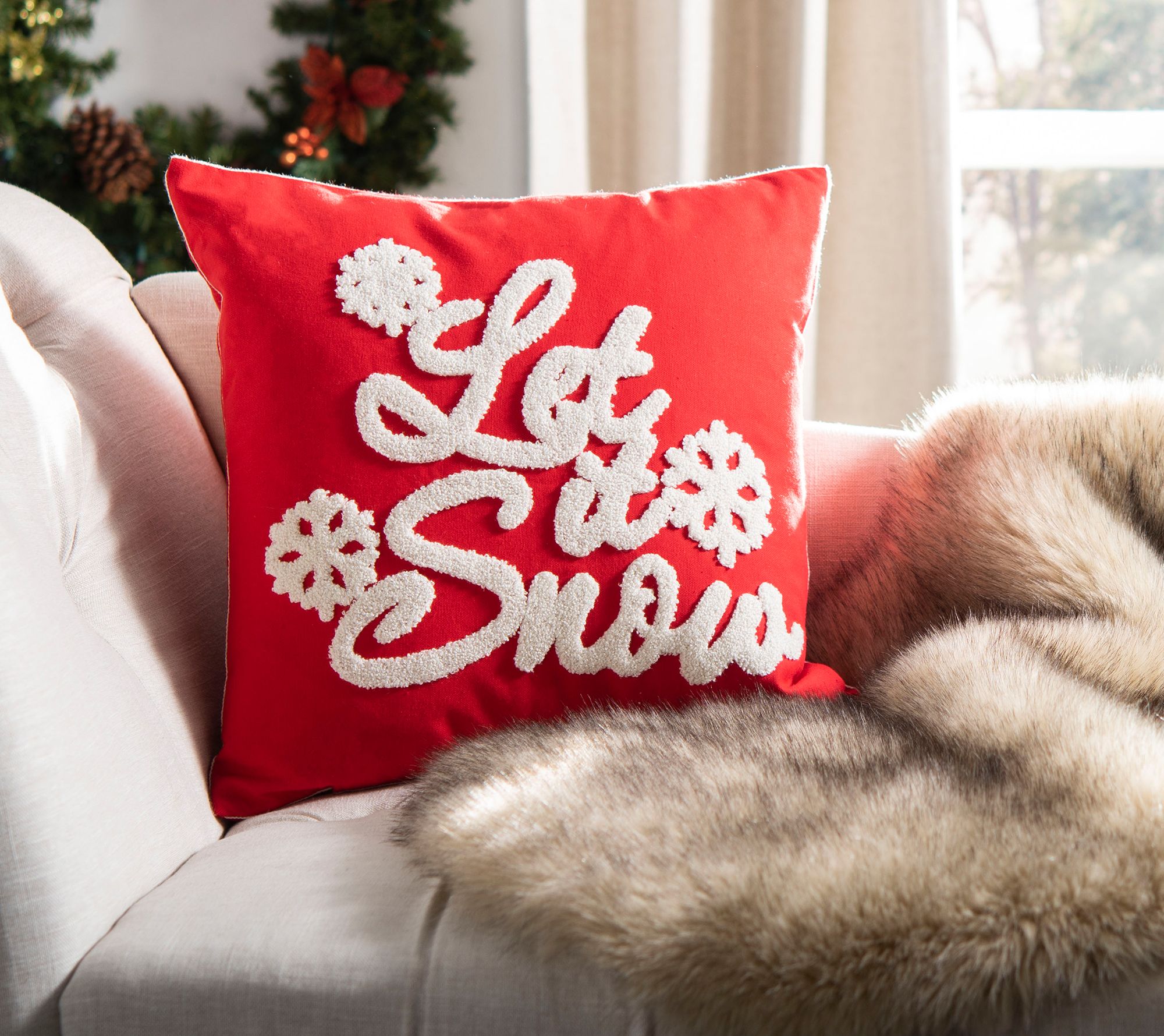 Safavieh Let It Snow 1'6" x 1'6" Pillow - QVC.com