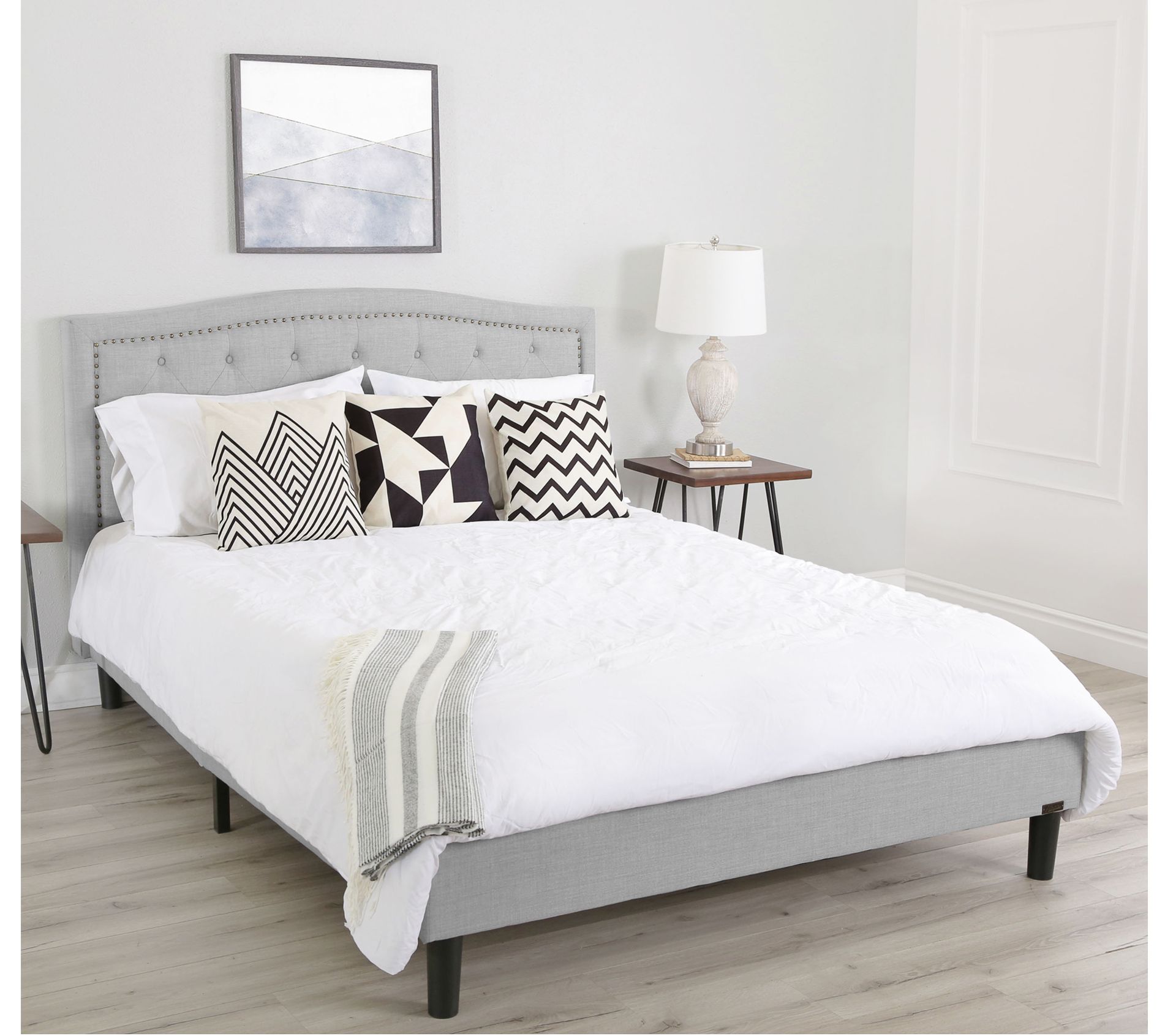 Abbyson Living Mandy Full Tuft ed Upholstered Bed Frame - QVC.com