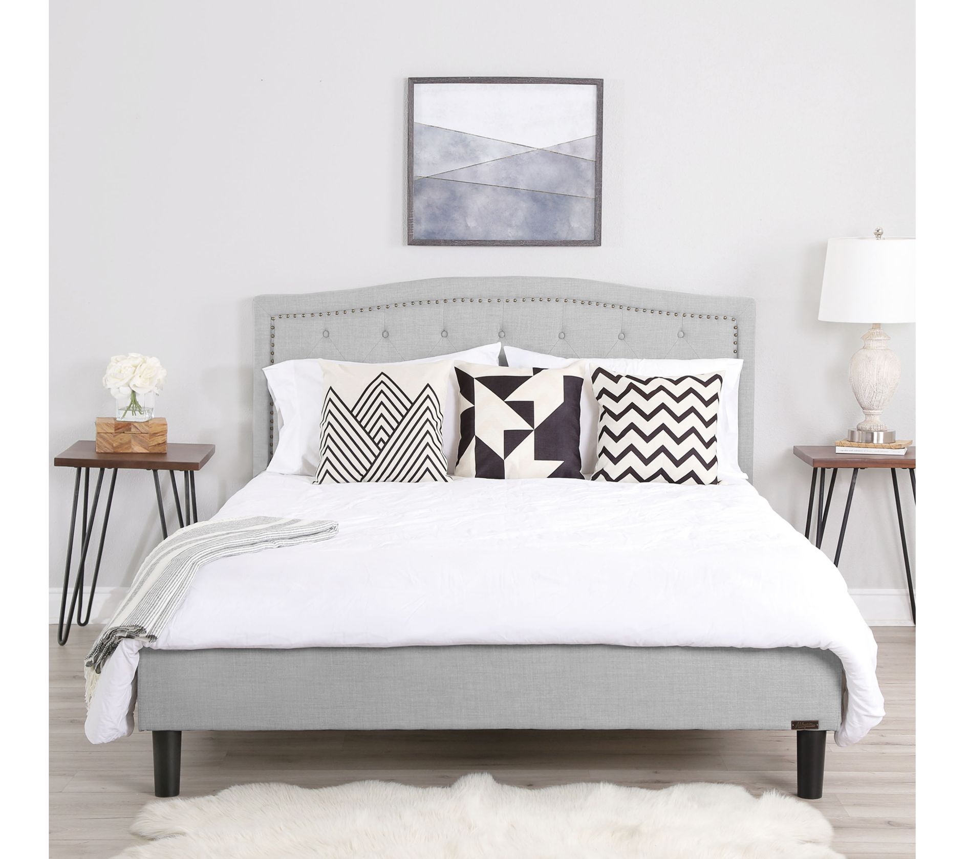 Abbyson Living Mandy Full Tuft ed Upholstered Bed Frame - QVC.com