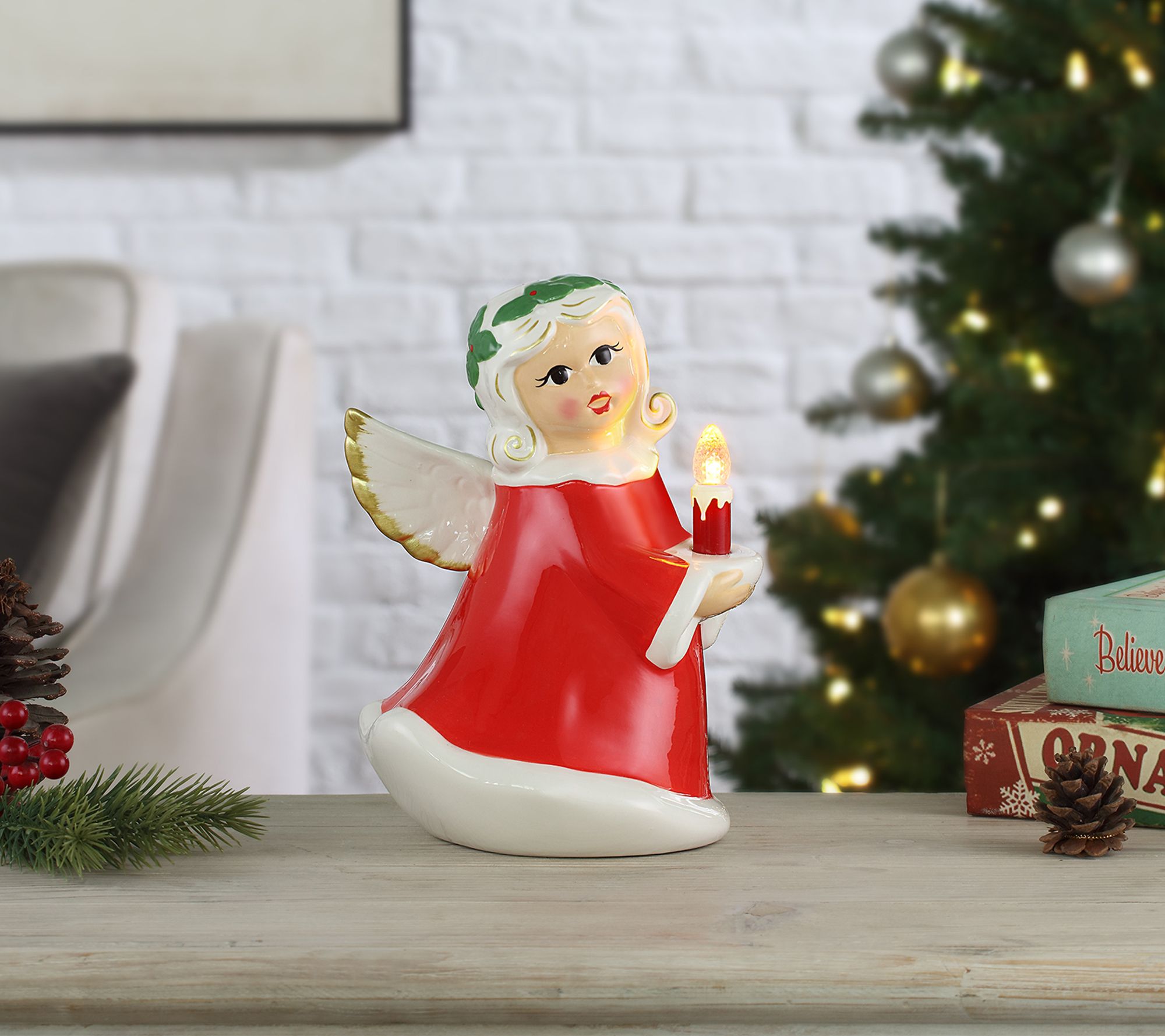 Mr. Christmas 9" Nostalgic Ceramic Lit Angel - QVC.com