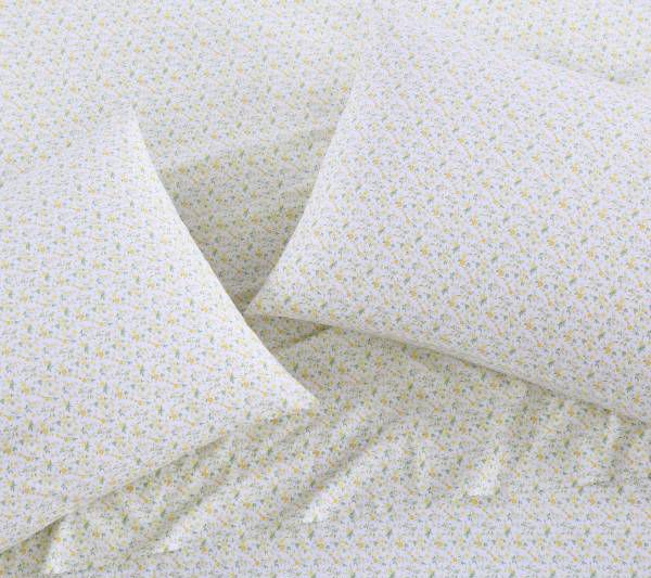 Laura Ashley Evie Yellow Cotton Queen Sheet Set - QVC.com