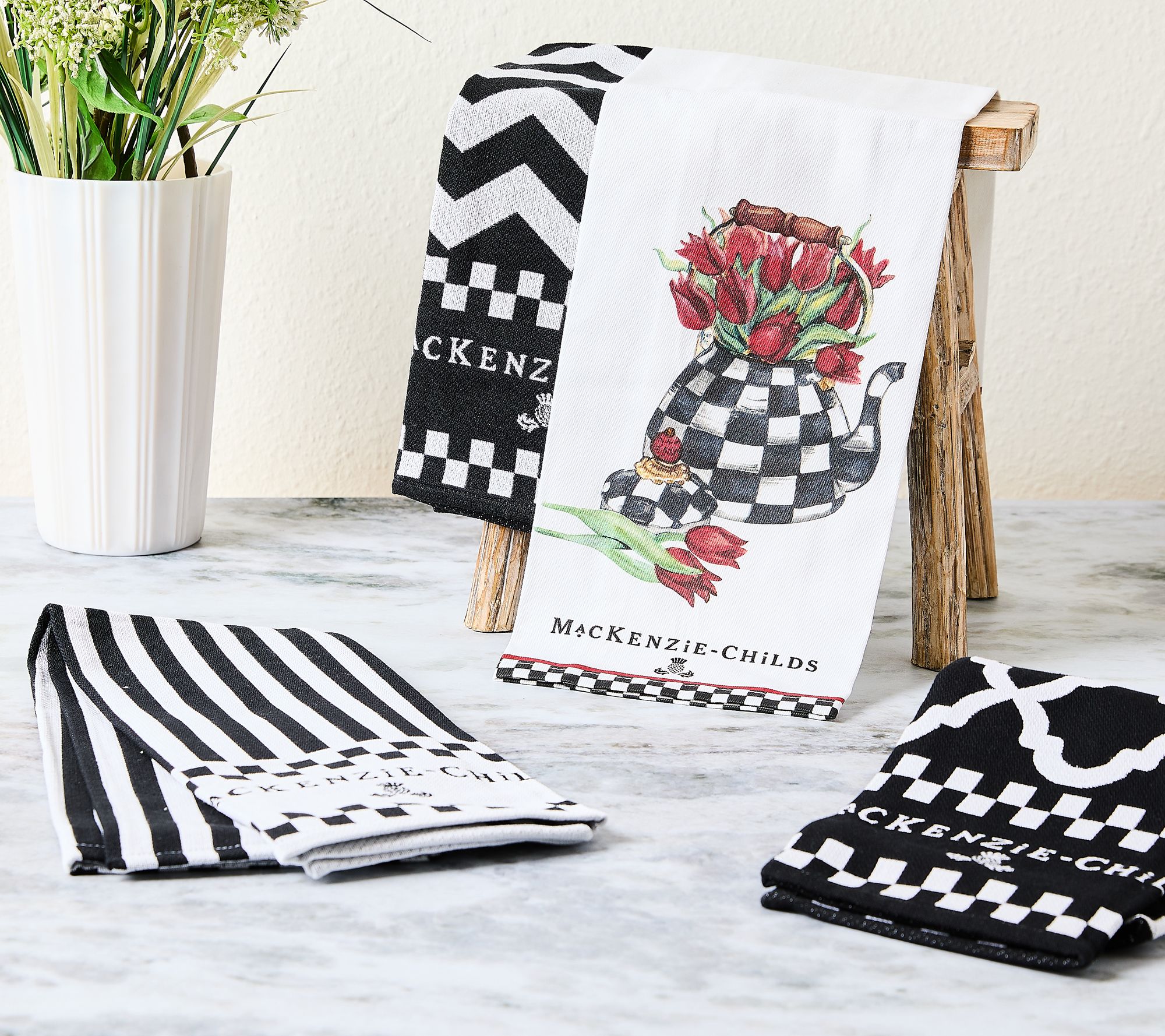 MacKenzie Childs Set of 4 Dish Towels - QVC.com