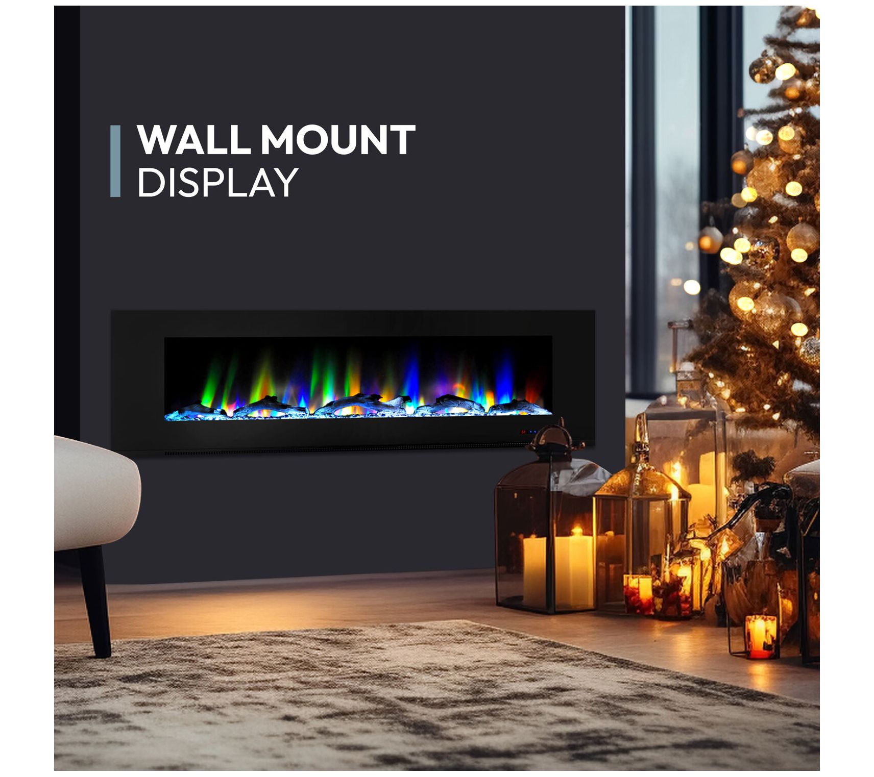Cambridge 72-In. Wall Mounted Electric Fireplace Heater with - QVC.com