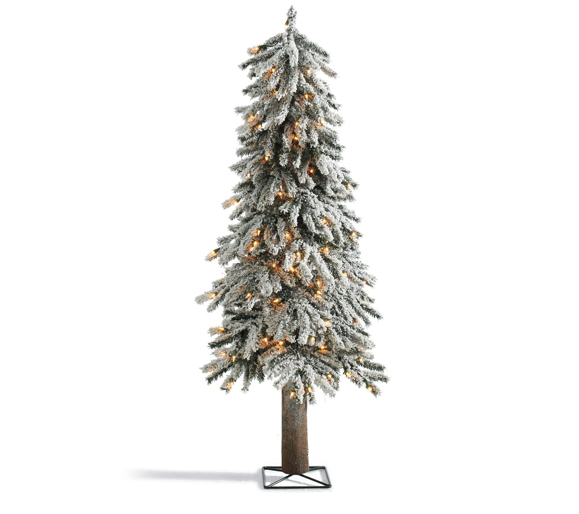 Grandin Road 4' Pre-lit Flocked Alpine Tree - QVC.com