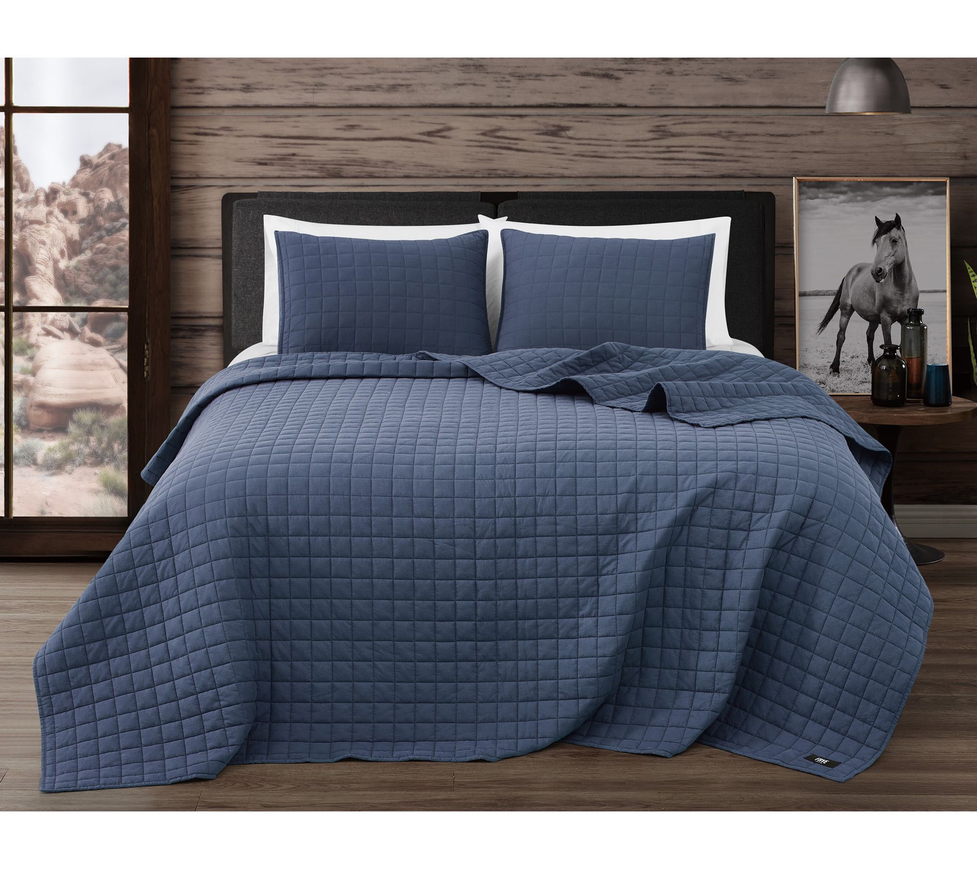 Frye Vintage Washed Cotton King 3-Piece Quilt Set - QVC.com