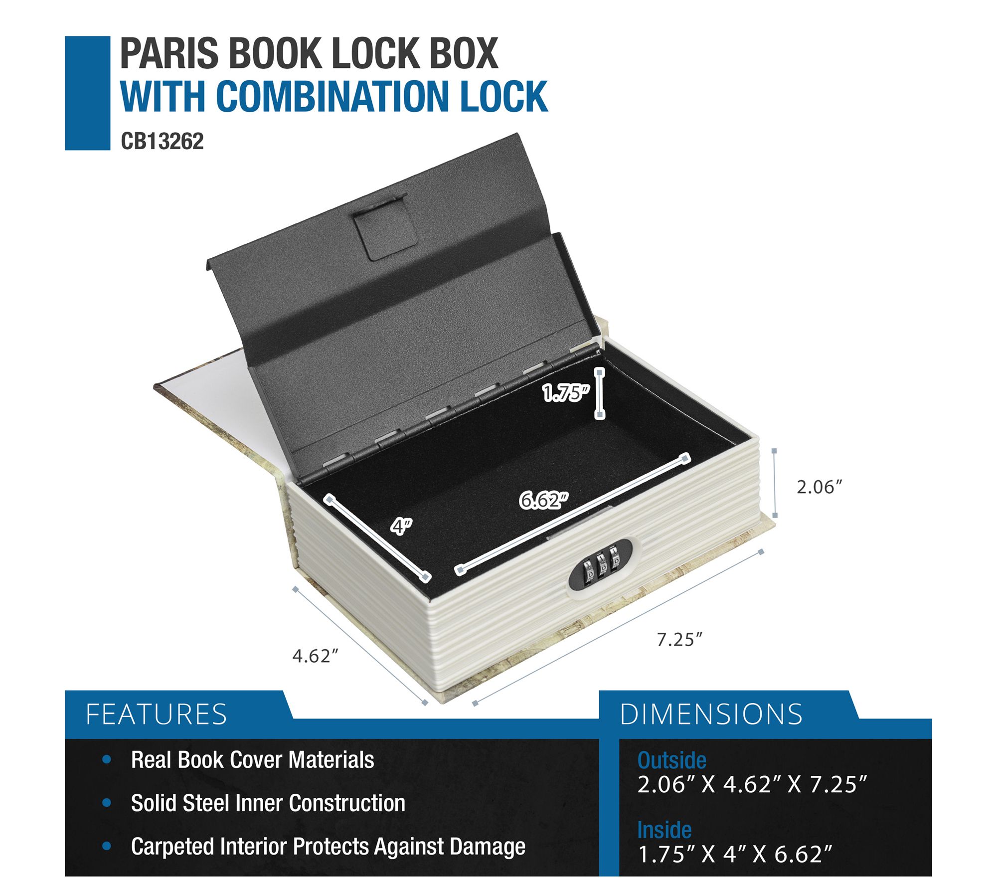 Barska Paris Book Lock Box with Combination Lock - QVC.com