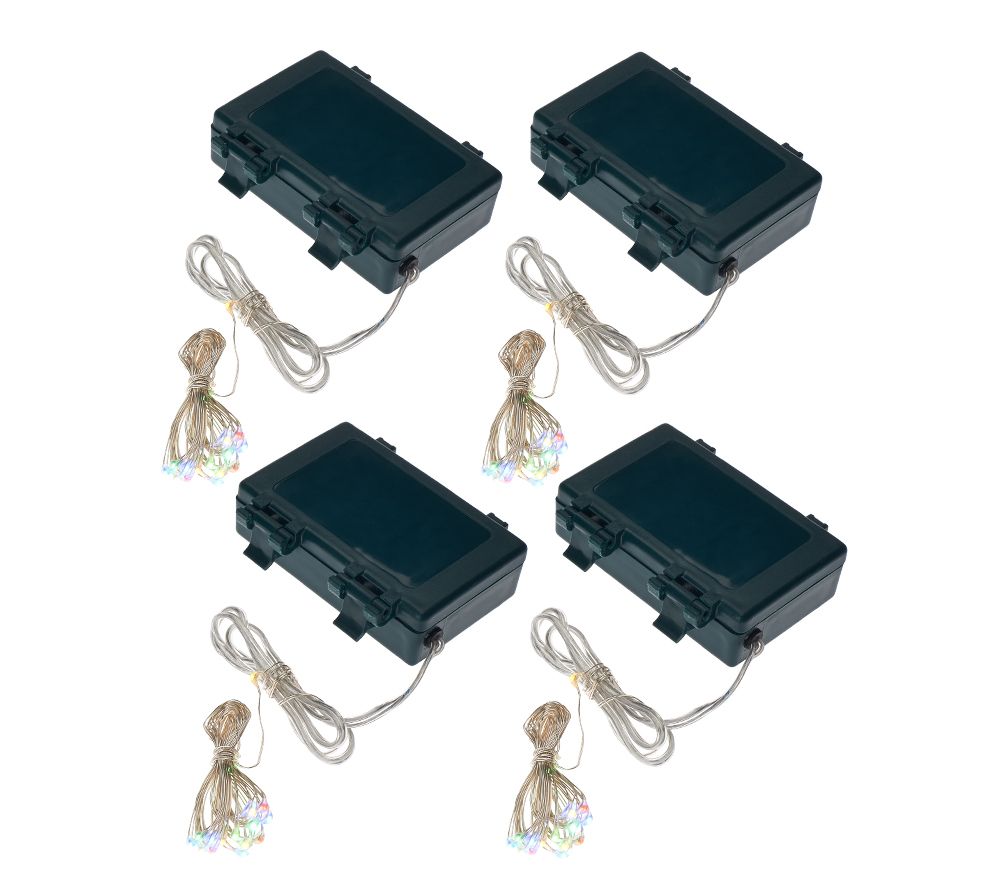 "As Is" Set of 4 20 Light Micro Light Strands w/timer by Valerie - QVC.com