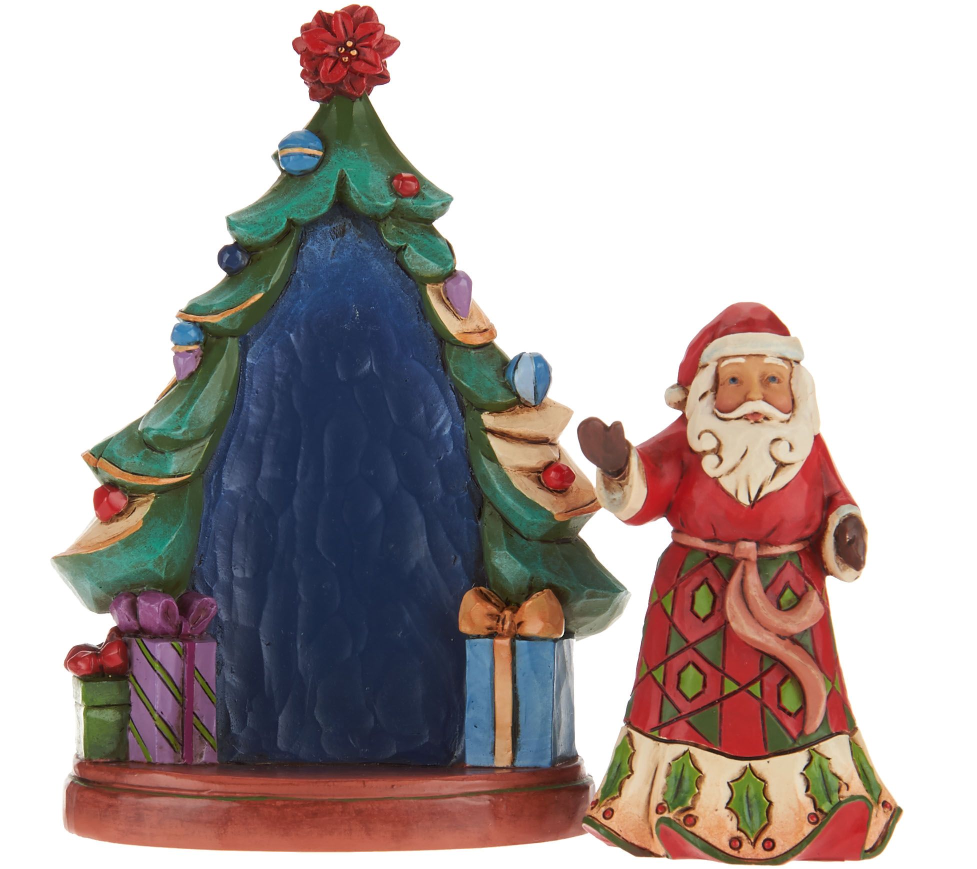 Jim Shore Heartwood Creek Santa with Tree Set Figurines - QVC.com
