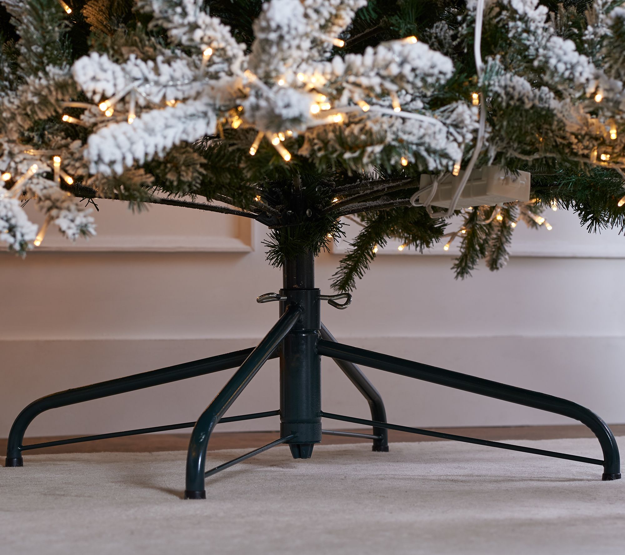 "As Is" Santa's Best Starry Light 9' Flocked Microlight Tree - QVC.com