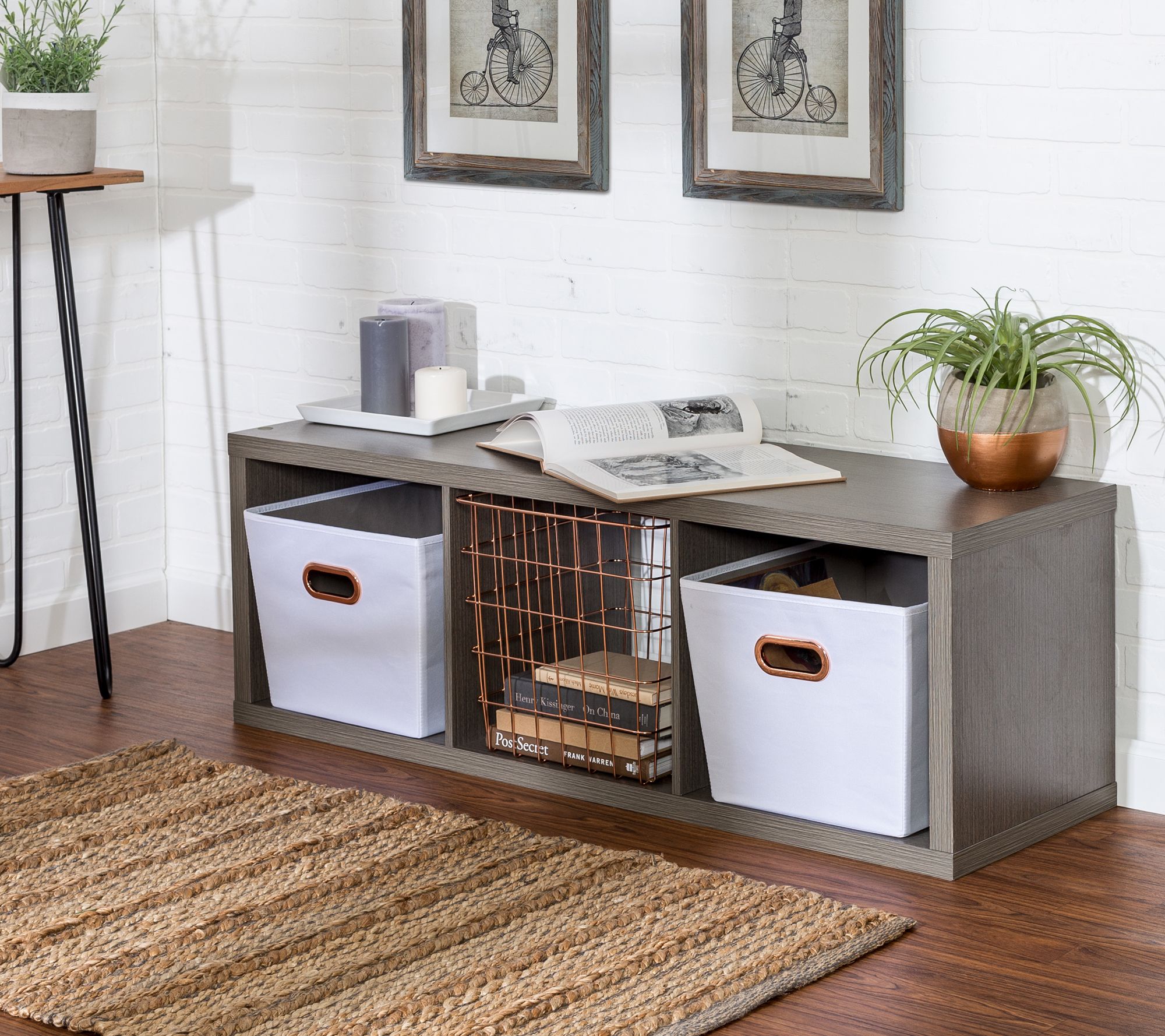 Honey-Can-Do 3- Cube Premium La minate Shelving Unit - QVC.com