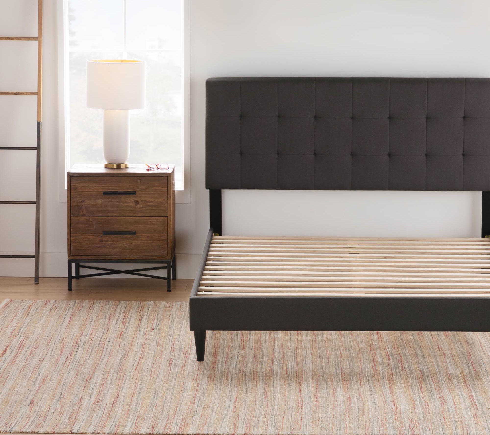 Brookside Cara Square Tufted Upholstered Bed, Twin - QVC.com
