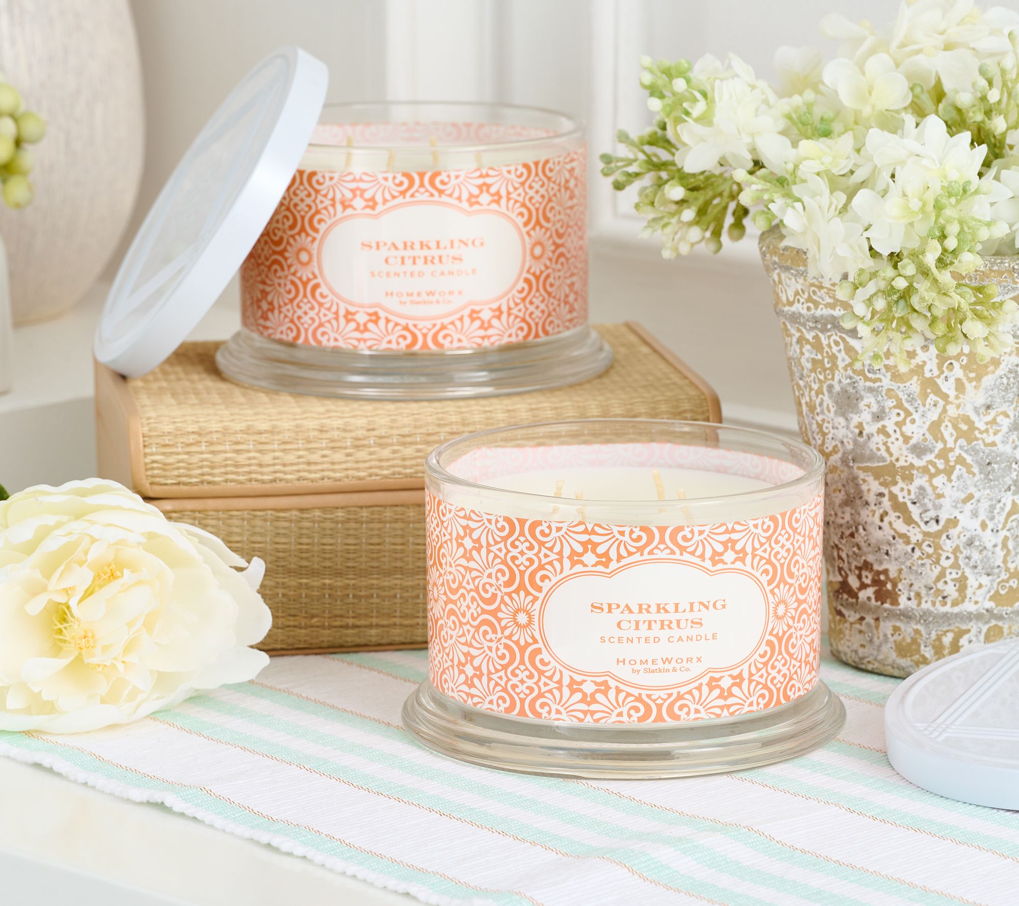 "As Is" HomeWorx by Slatkin & Co. S/2 Sparkling Citrus Candles - QVC.com