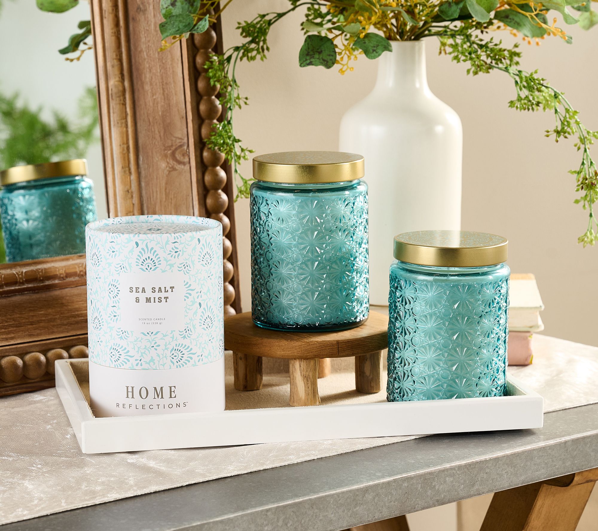 Home Reflections Set of 2 Sea Salt & Mist 19-oz Candles - QVC.com