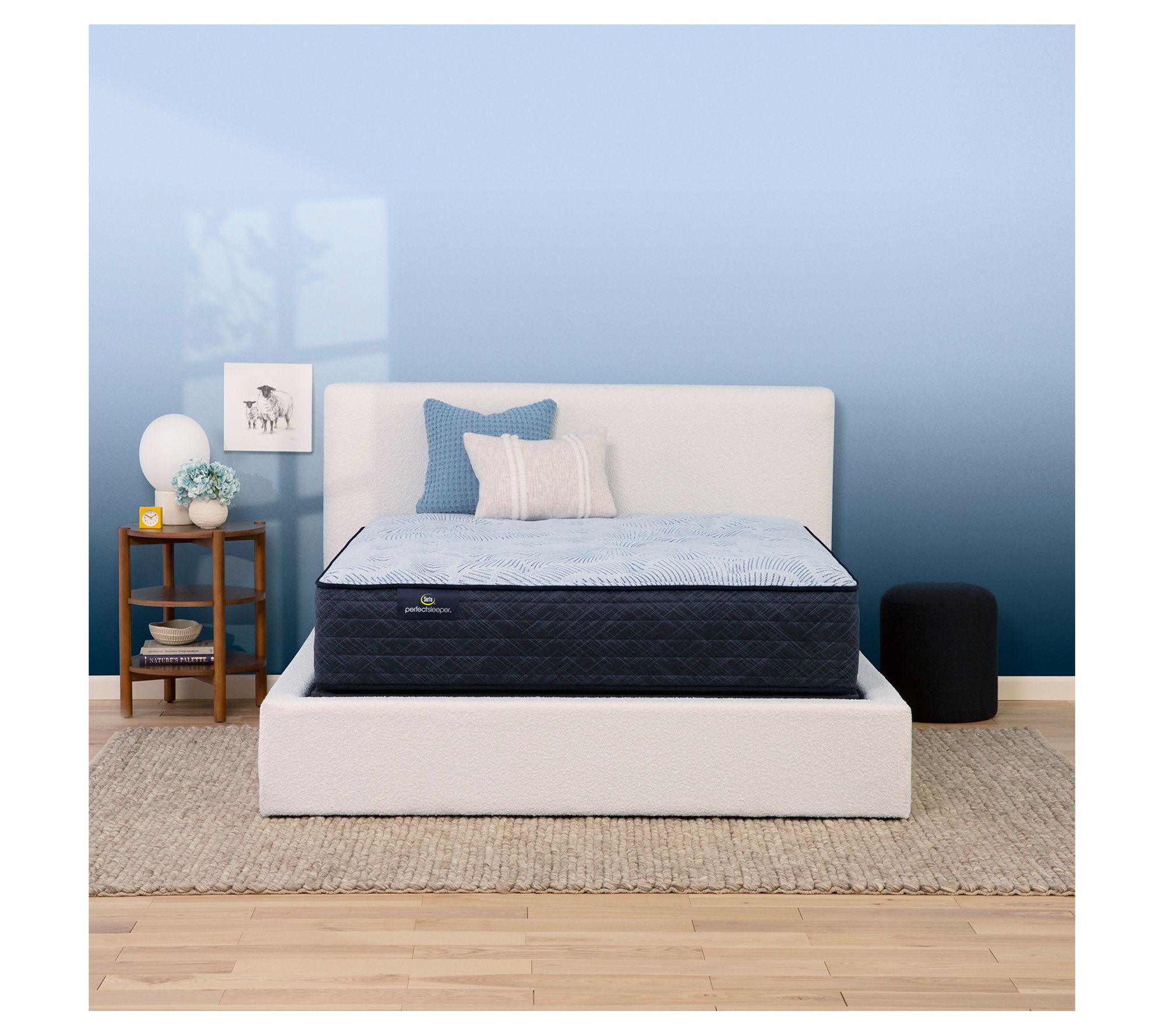 Serta Blue Lagoon Nights 13.5" Plush Mattress Set -Queen - QVC.com