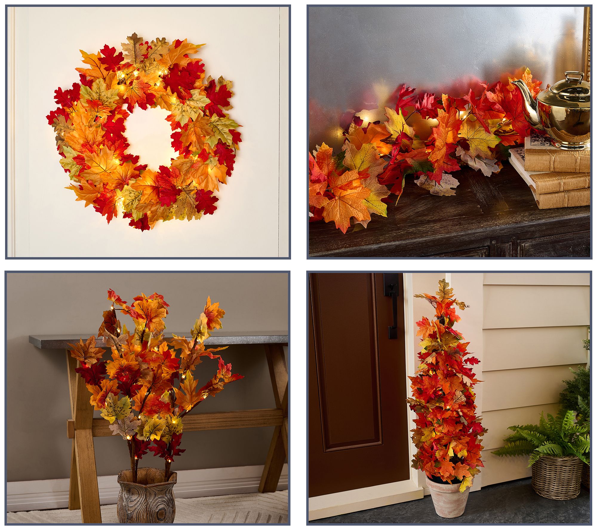 Indoor/Outdoor Illuminated Maple Leaf Collection by Valerie - QVC.com