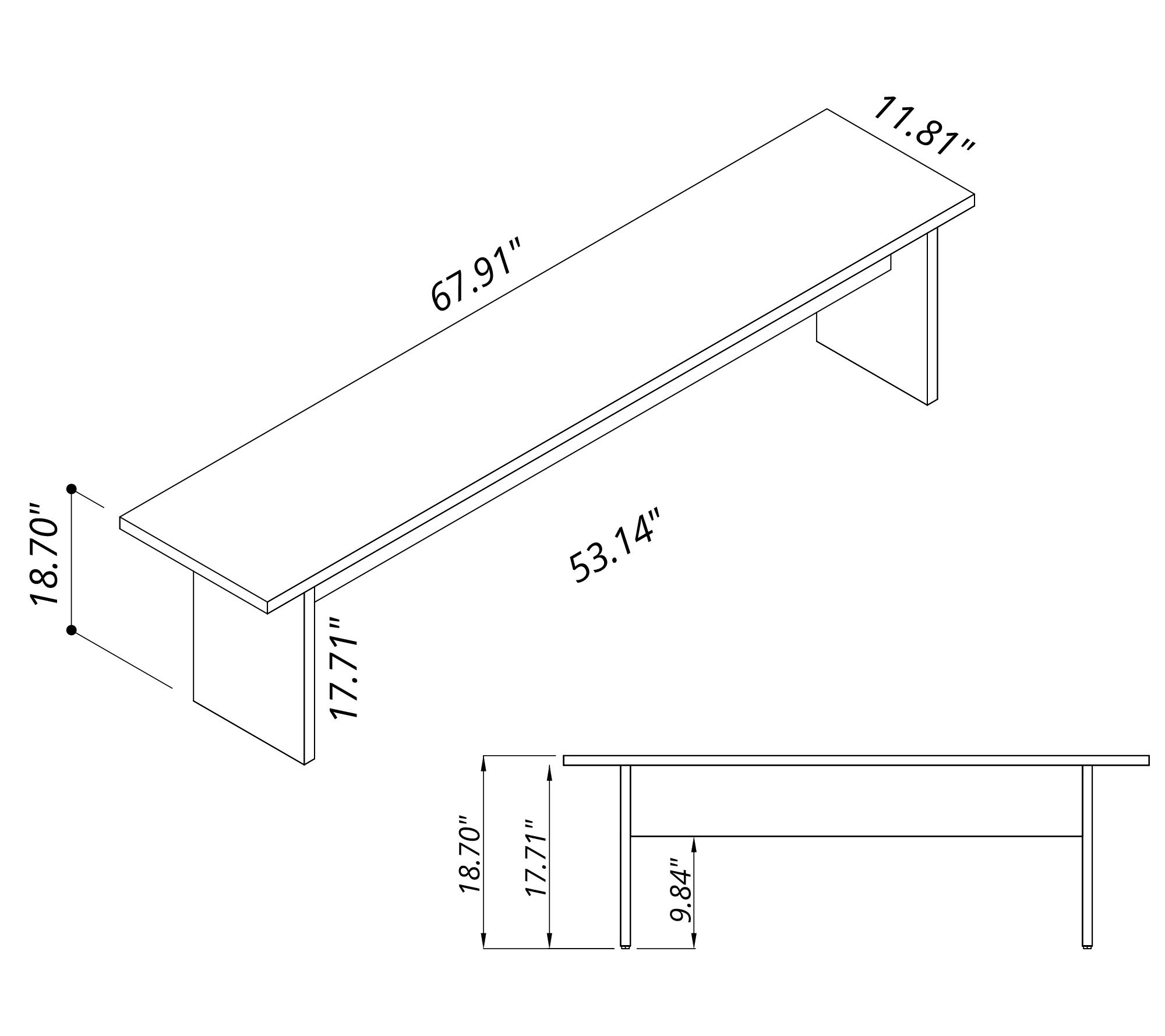 Manhattan Comfort Nomad Dining Bench - QVC.com