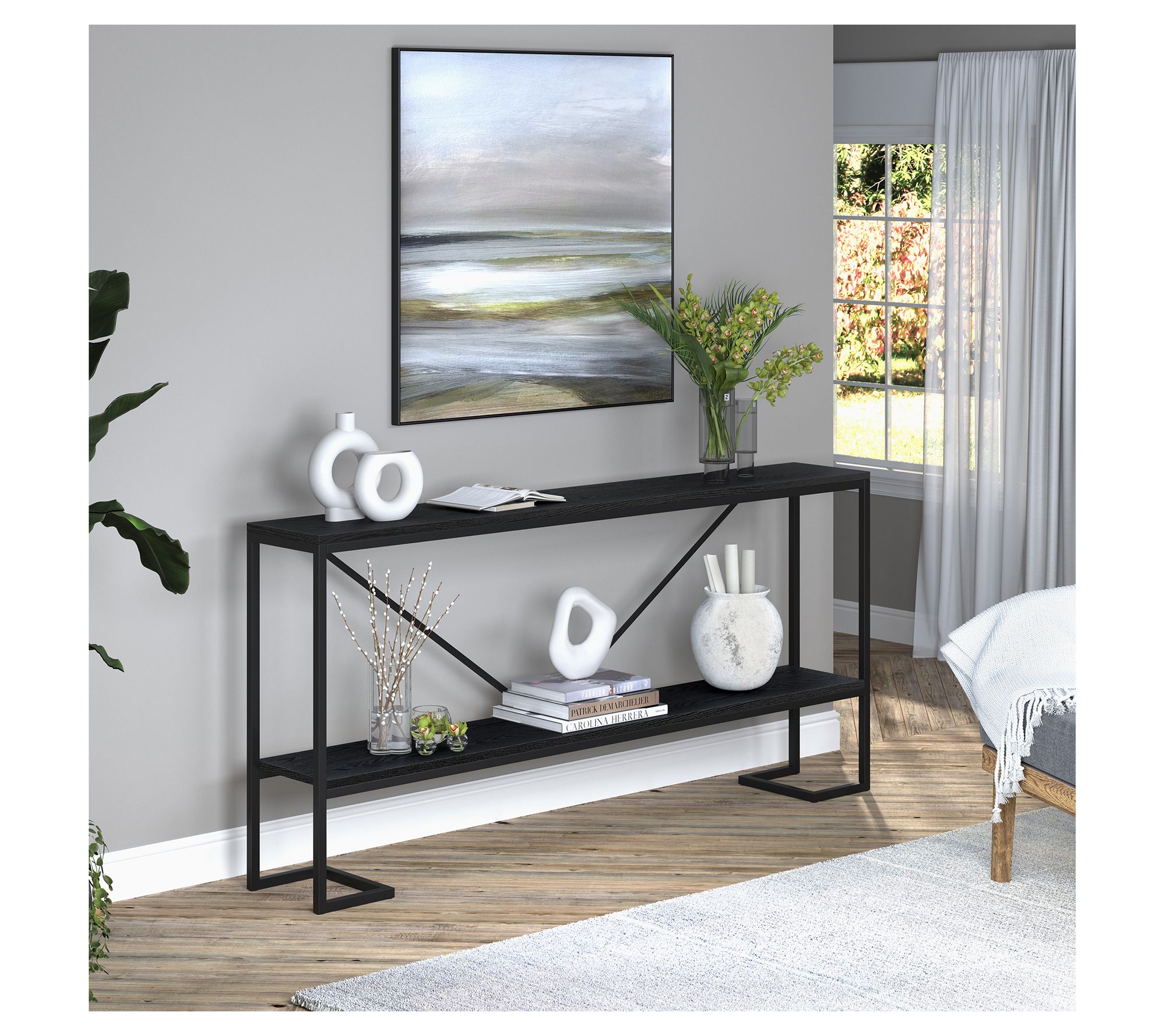 Hudson&Canal Phoebe 64" Wide Rectangular Console Table - QVC.com