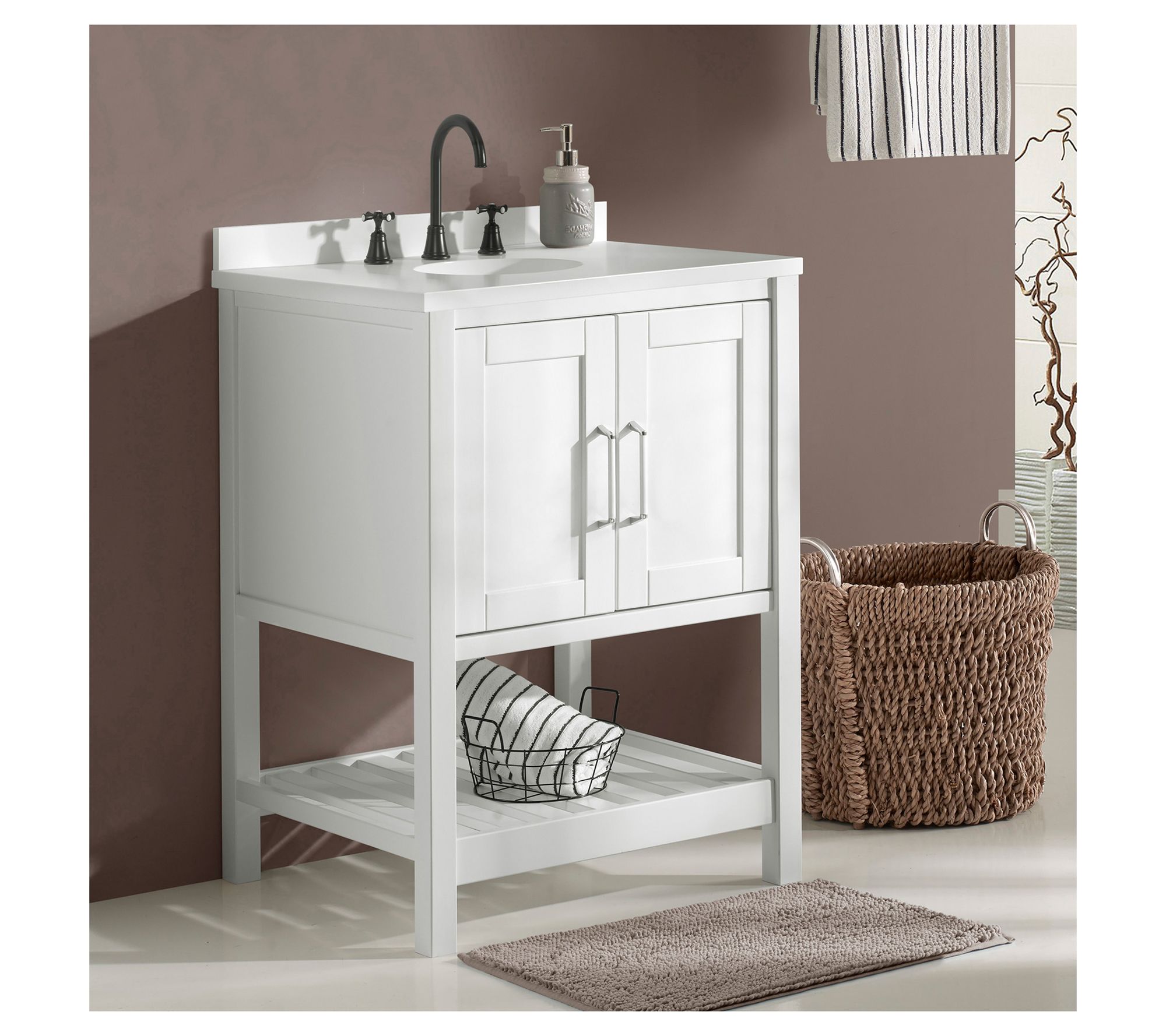 Alaterre Furniture Bennet 24" Bathroom Vanity Cabinet - QVC.com