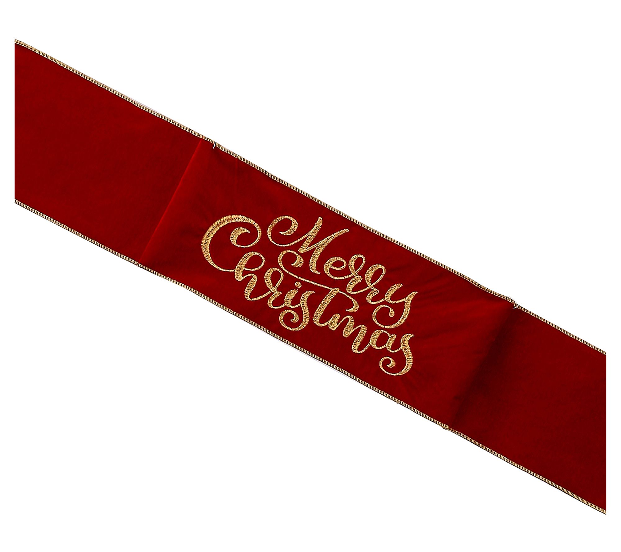 6" x 44" Velvet "MERRY CHRISTMAS" Banner by Valerie - QVC.com