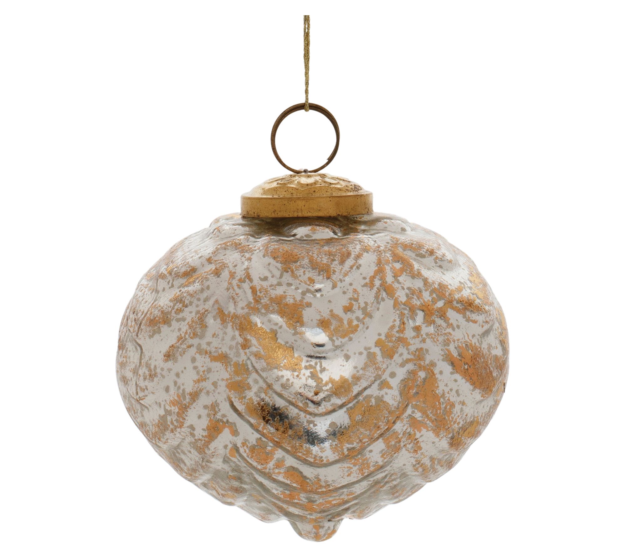 Melrose Distressed Mercury Glass Onion Ornament(Set of 6) - QVC.com