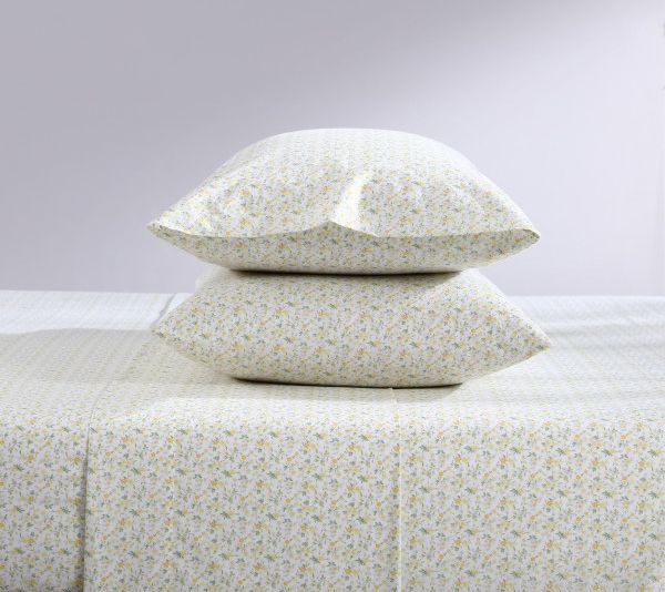 Laura Ashley Evie Yellow Cotton King Sheet Set - QVC.com