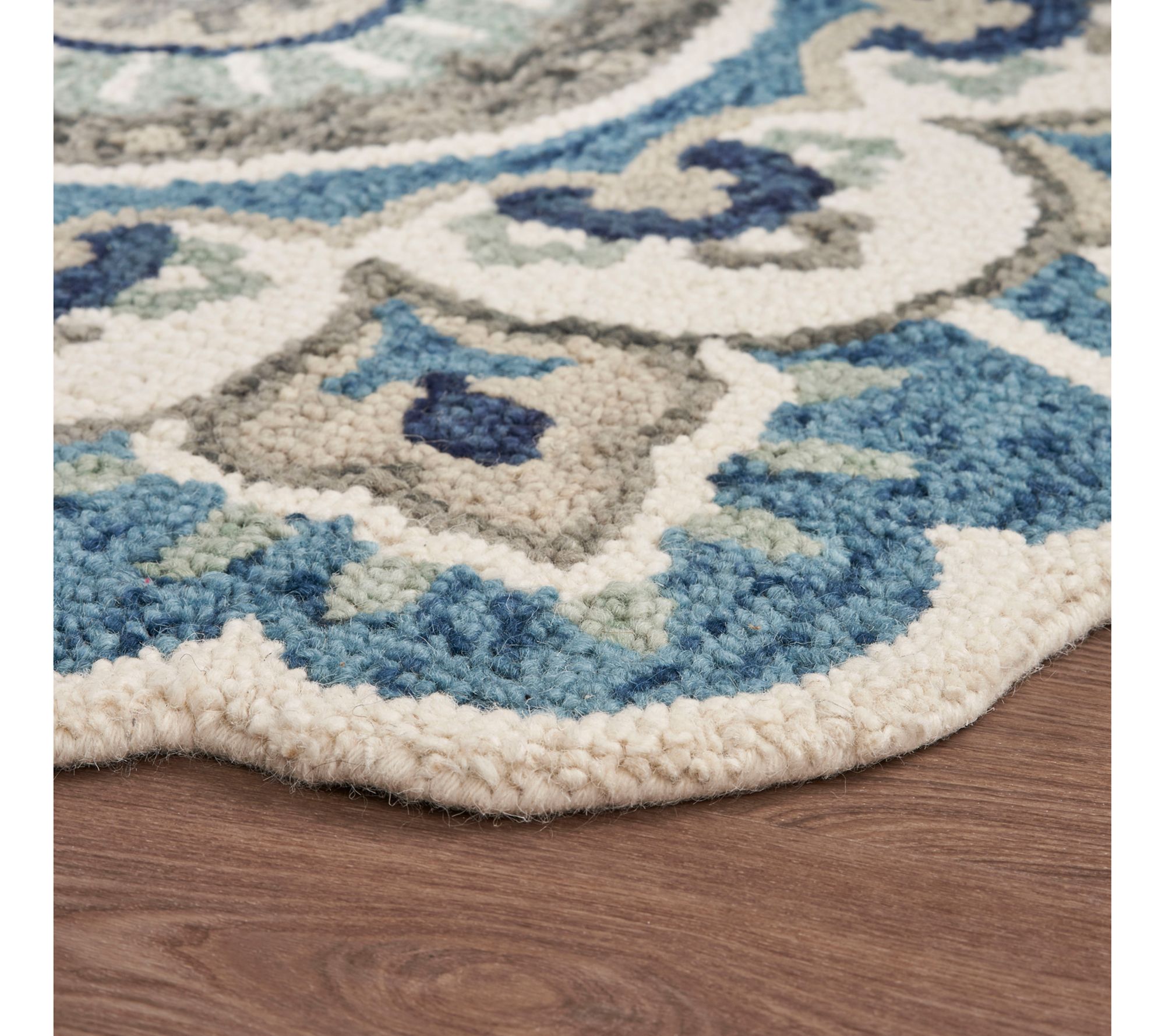 Ox Bay Maria Ivory Floral Medallion Wool Indoor4' Round Rug - QVC.com