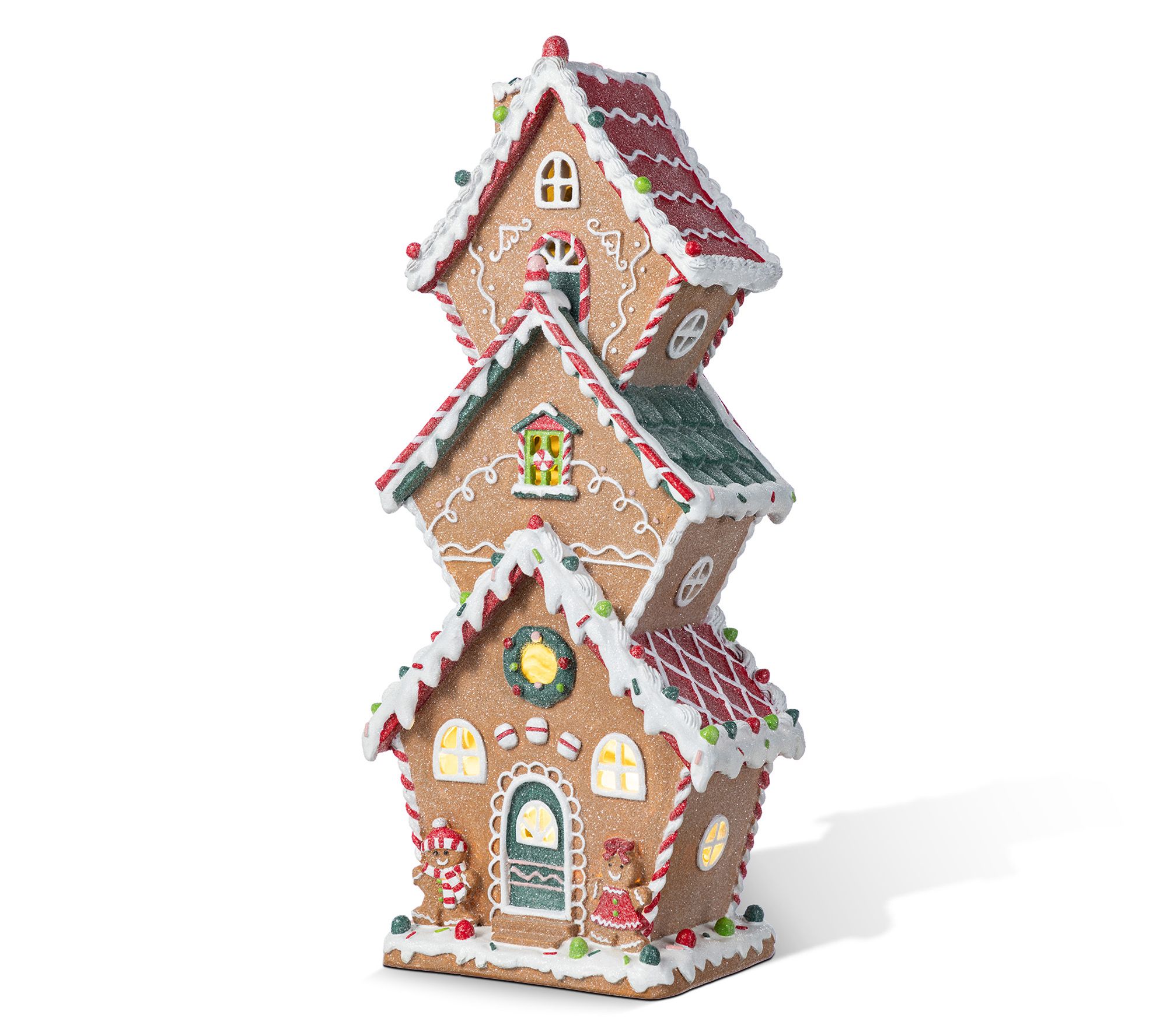 Glitzhome 19"H LED Christmas Gingerbread HouseTable Decor - QVC.com