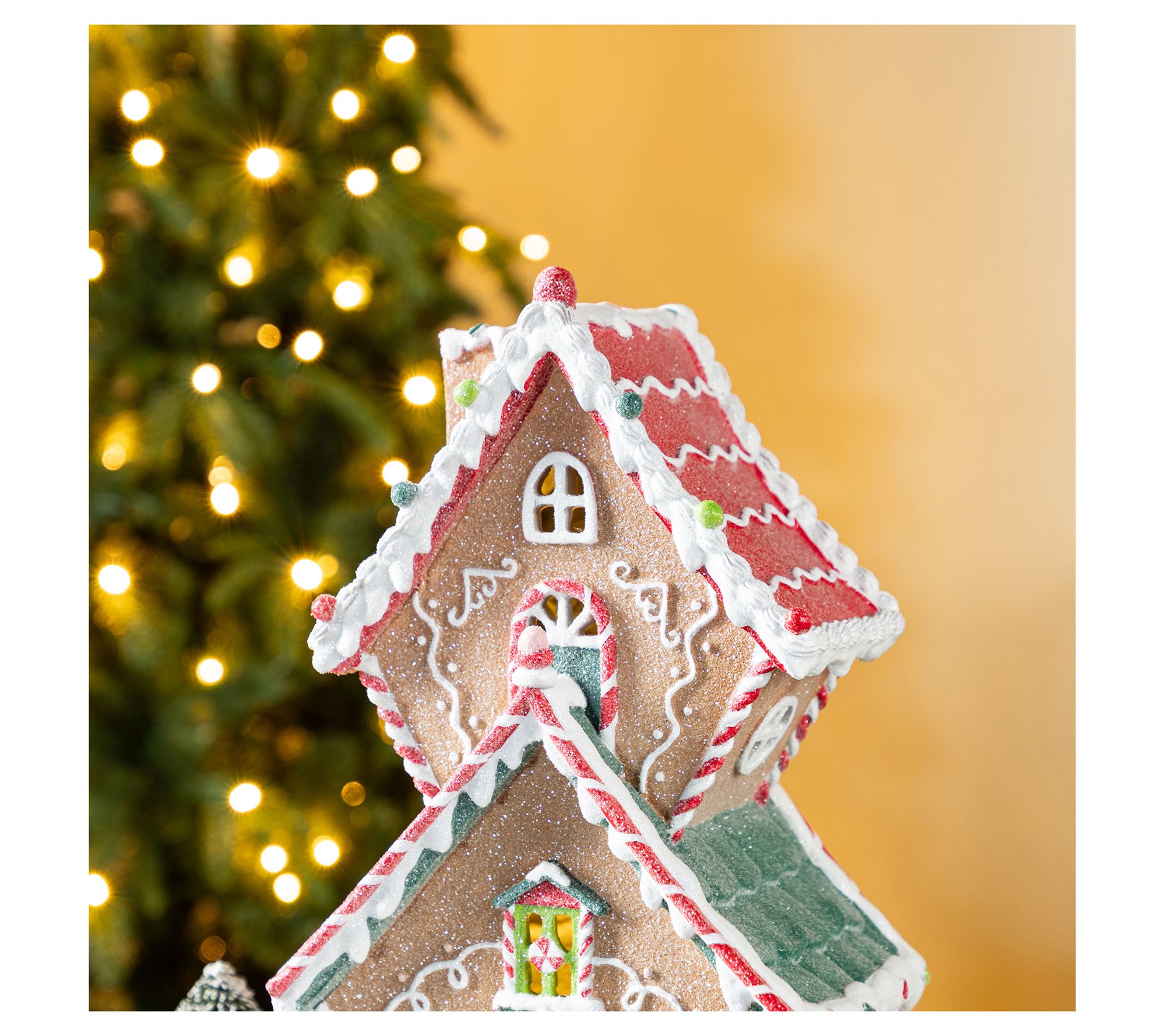 Glitzhome 19"H LED Christmas Gingerbread HouseTable Decor - QVC.com