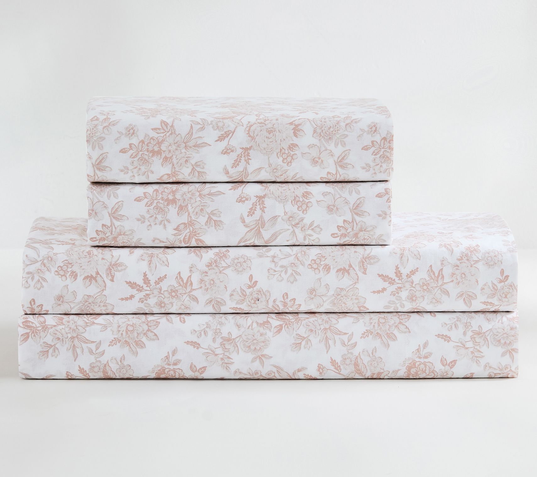 Lush Decor Peony Toile Cotton Sheet Set Peach 4-Piece Set Full - QVC.com