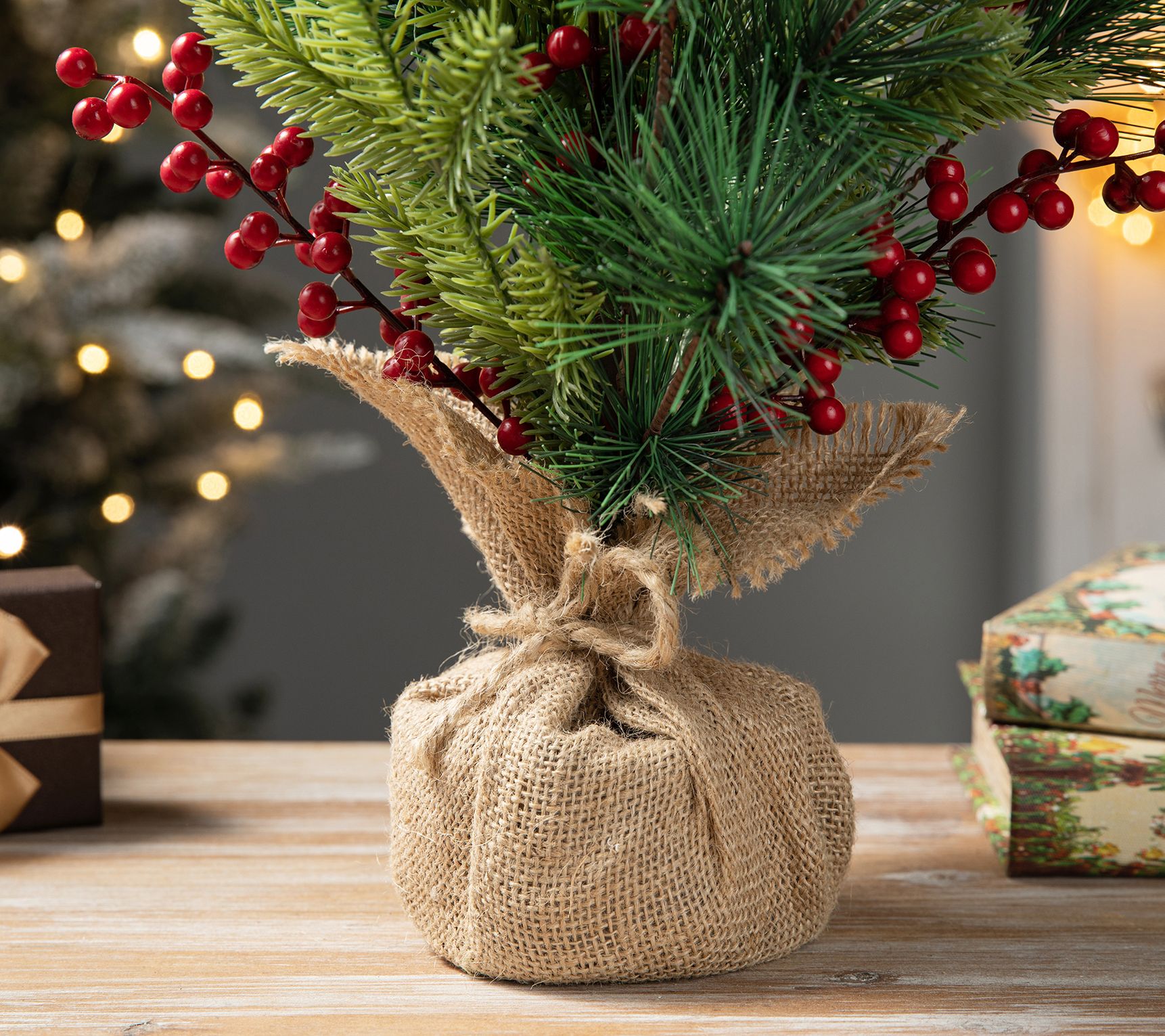 Glitzhome 20"H Christmas Cardi nal Table Tree Decor - QVC.com