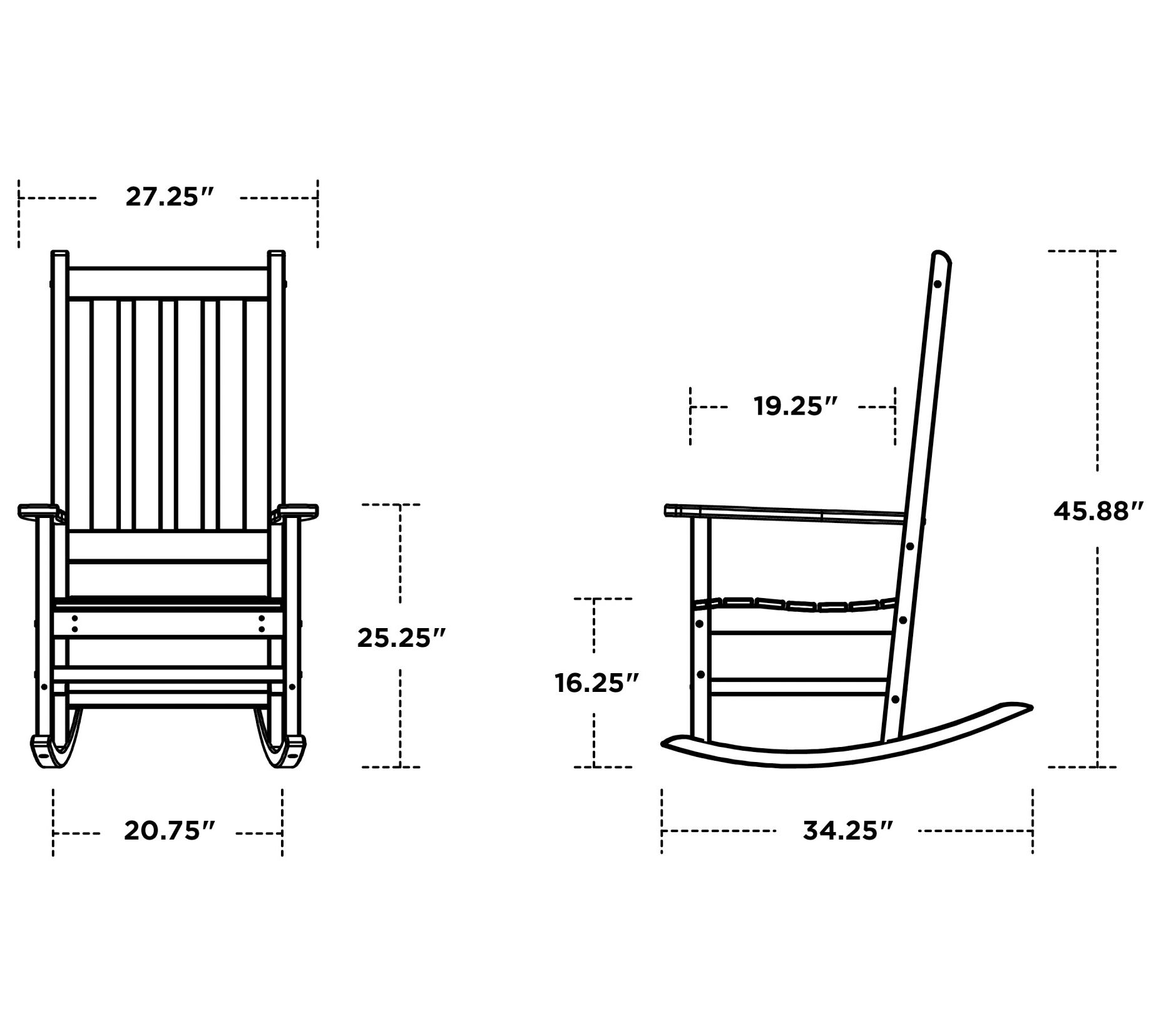 POLYWOOD Vineyard Porch Rocking Chair - QVC.com