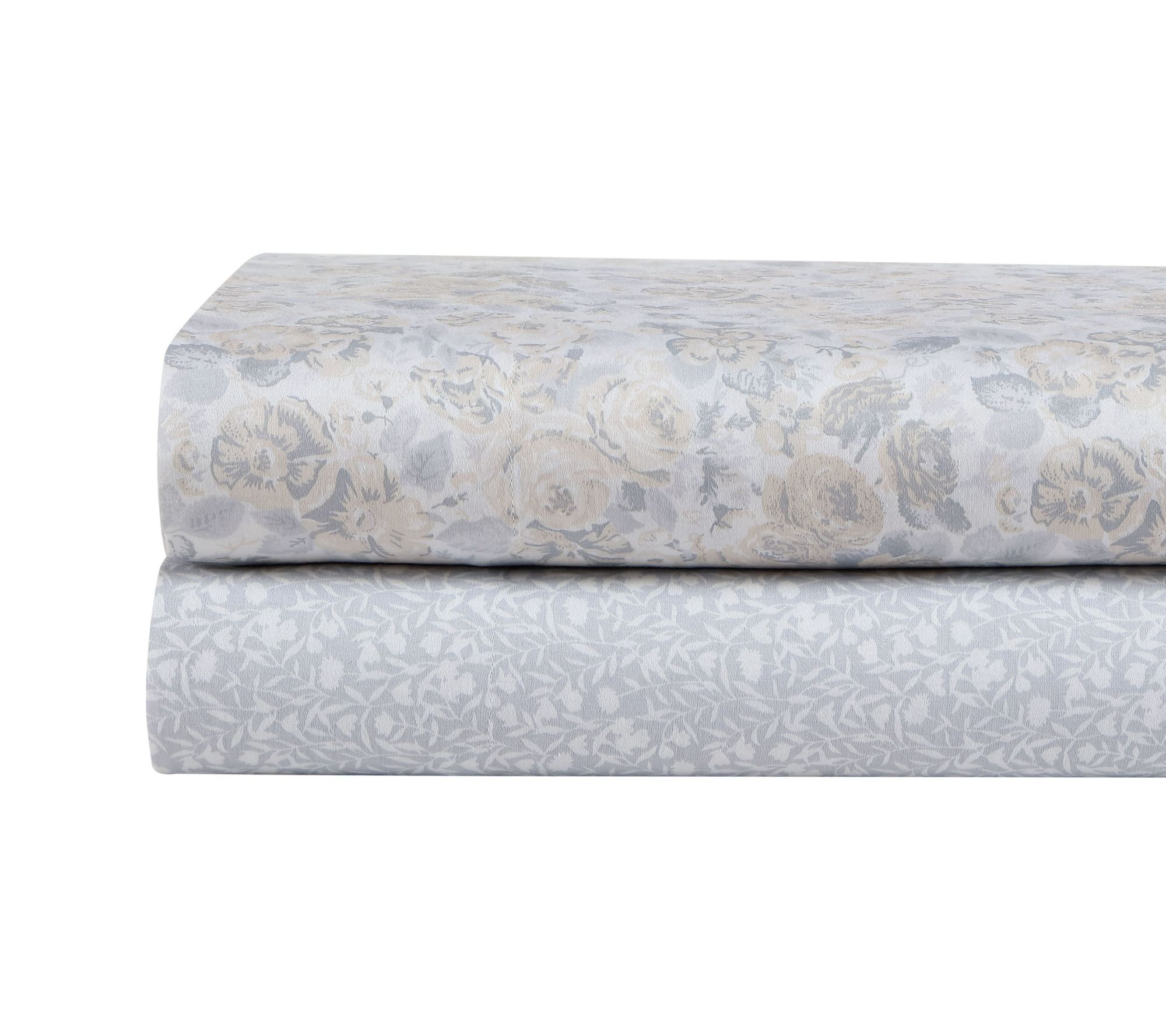 Laura Ashley Qu artet Cotton Gr ey 4-Piece Shee t Set-King - QVC.com