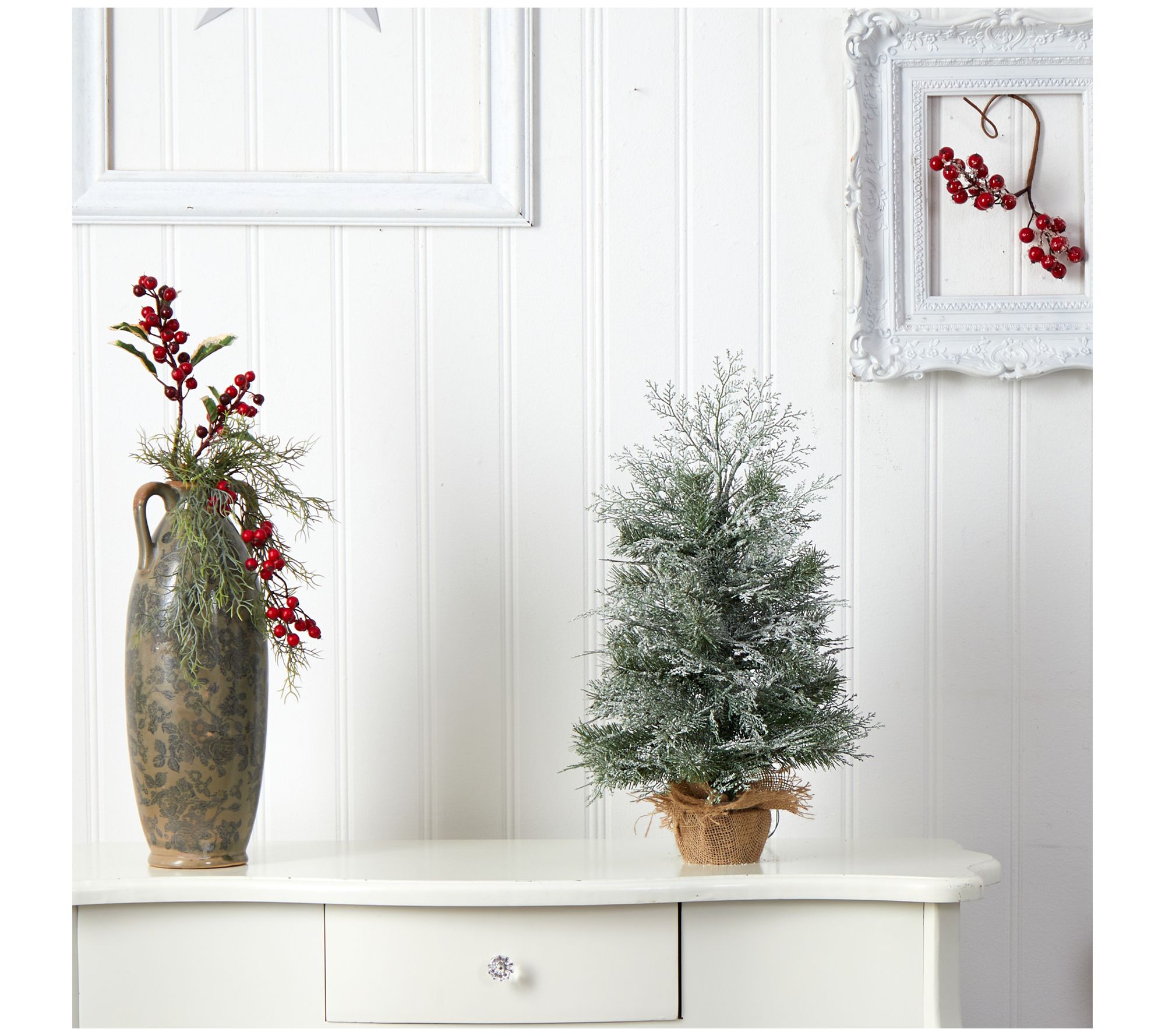 Nearly Natural 2' Winter Frosted Christmas Tree - QVC.com