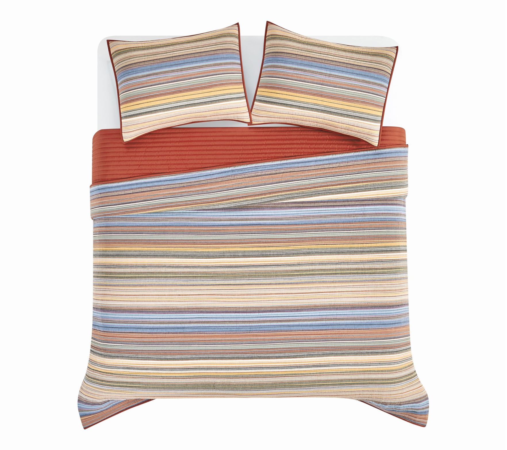 Oceanfront Resort Naples Yarn Dye Stripe 3pc King Quilt Set - QVC.com