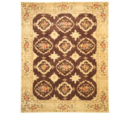 Royal Palace Floral Path 7'6"X9'6" Handmade Wool Rug - QVC.com