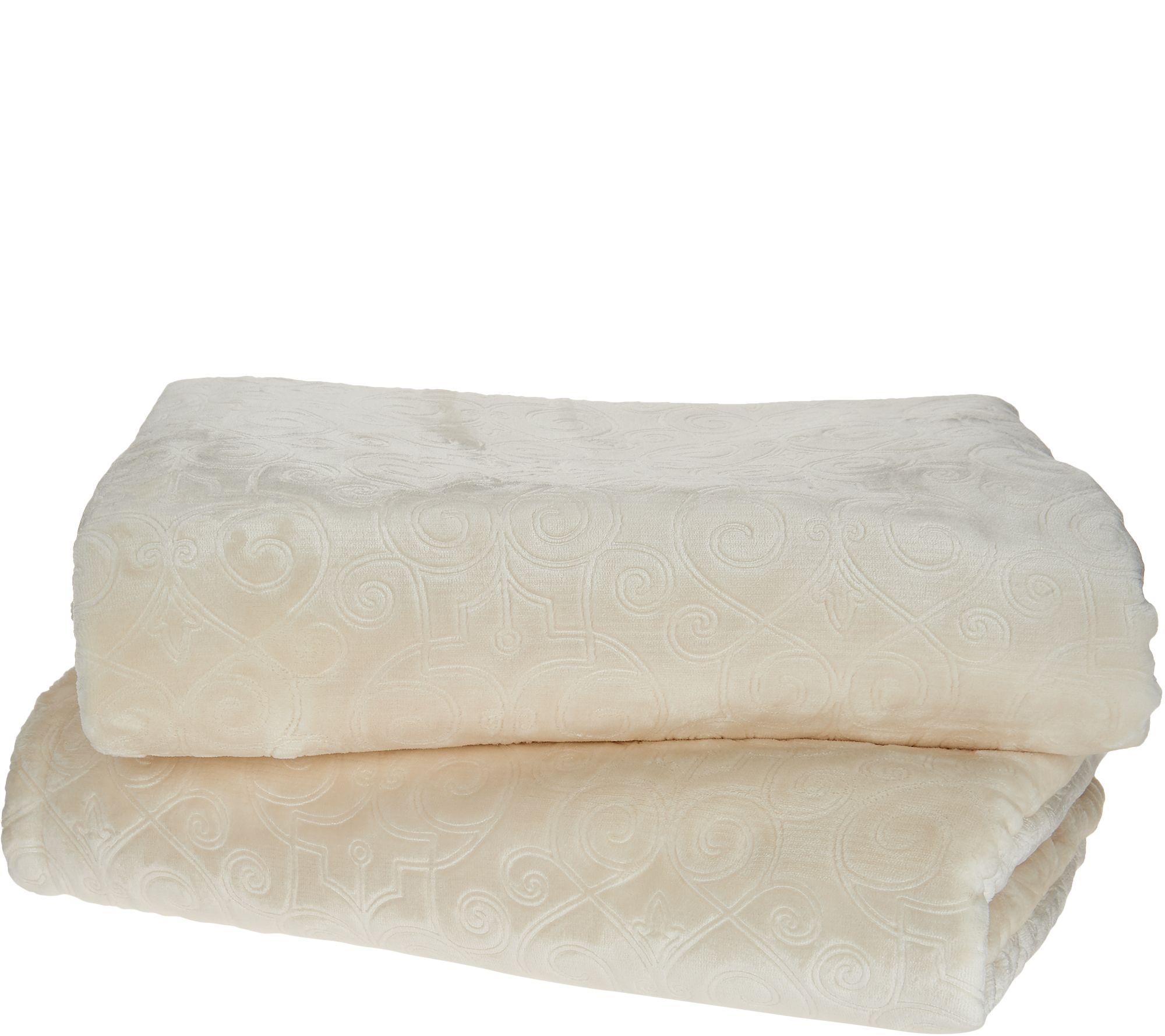 Charisma Set of 2 50" x 70" Embossed Velvet Throws - QVC.com
