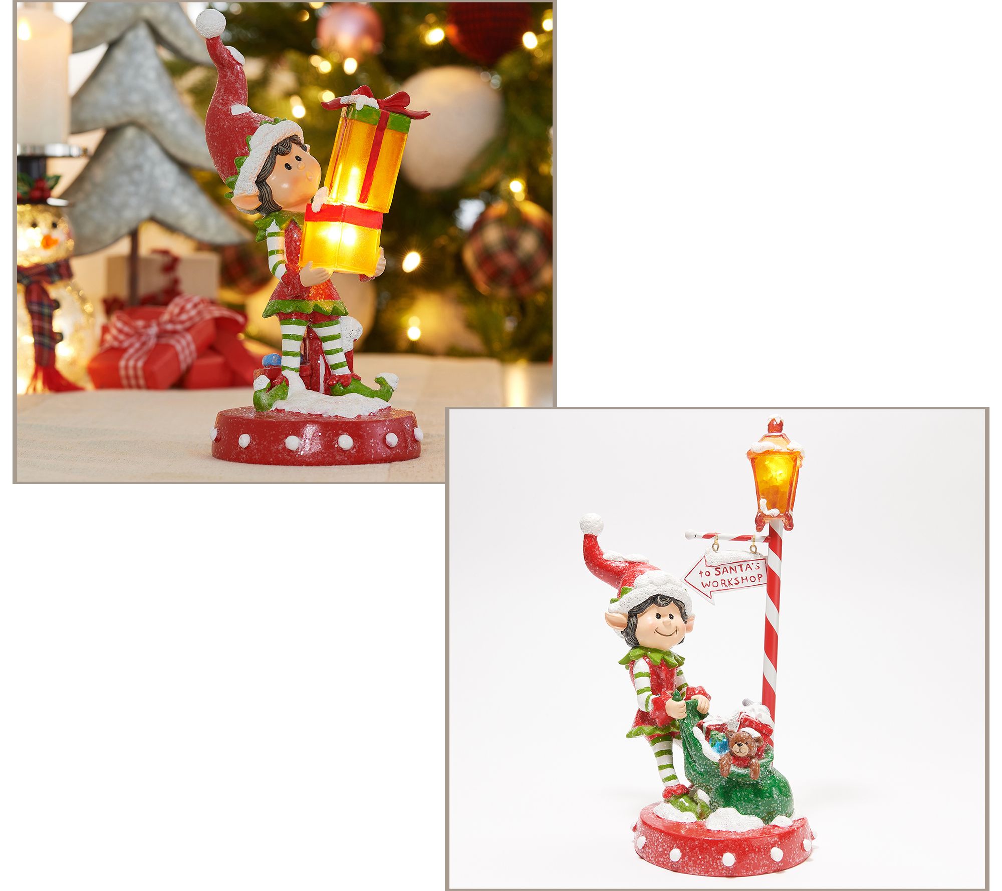 Choice of Elf Figure with Illumination by Valerie - QVC.com