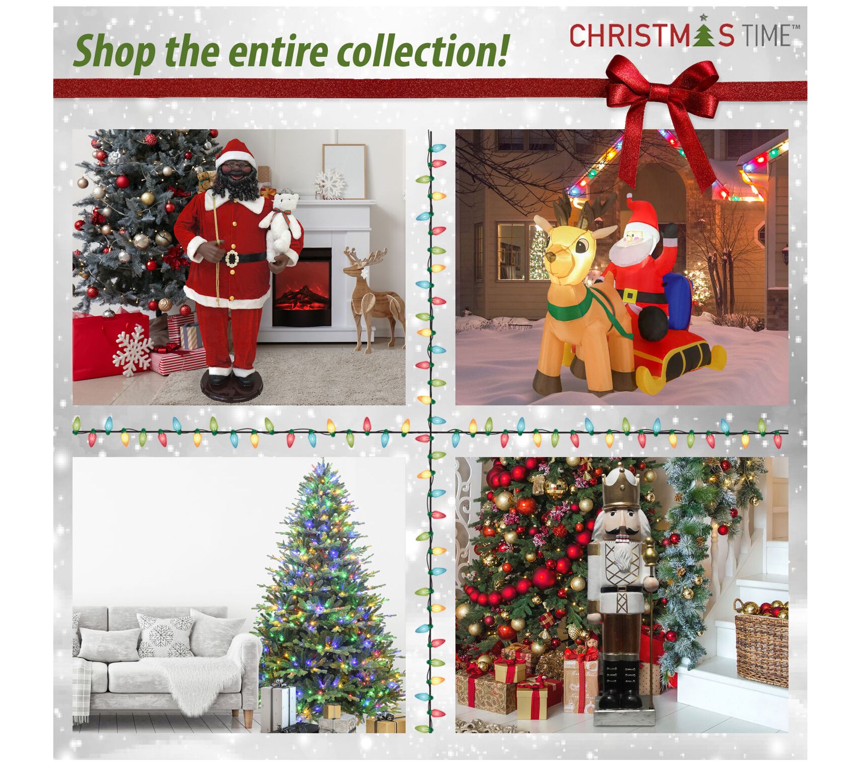 Christmas Time 23-In. Tabletop Musical Snow Glo be with Santa - QVC.com