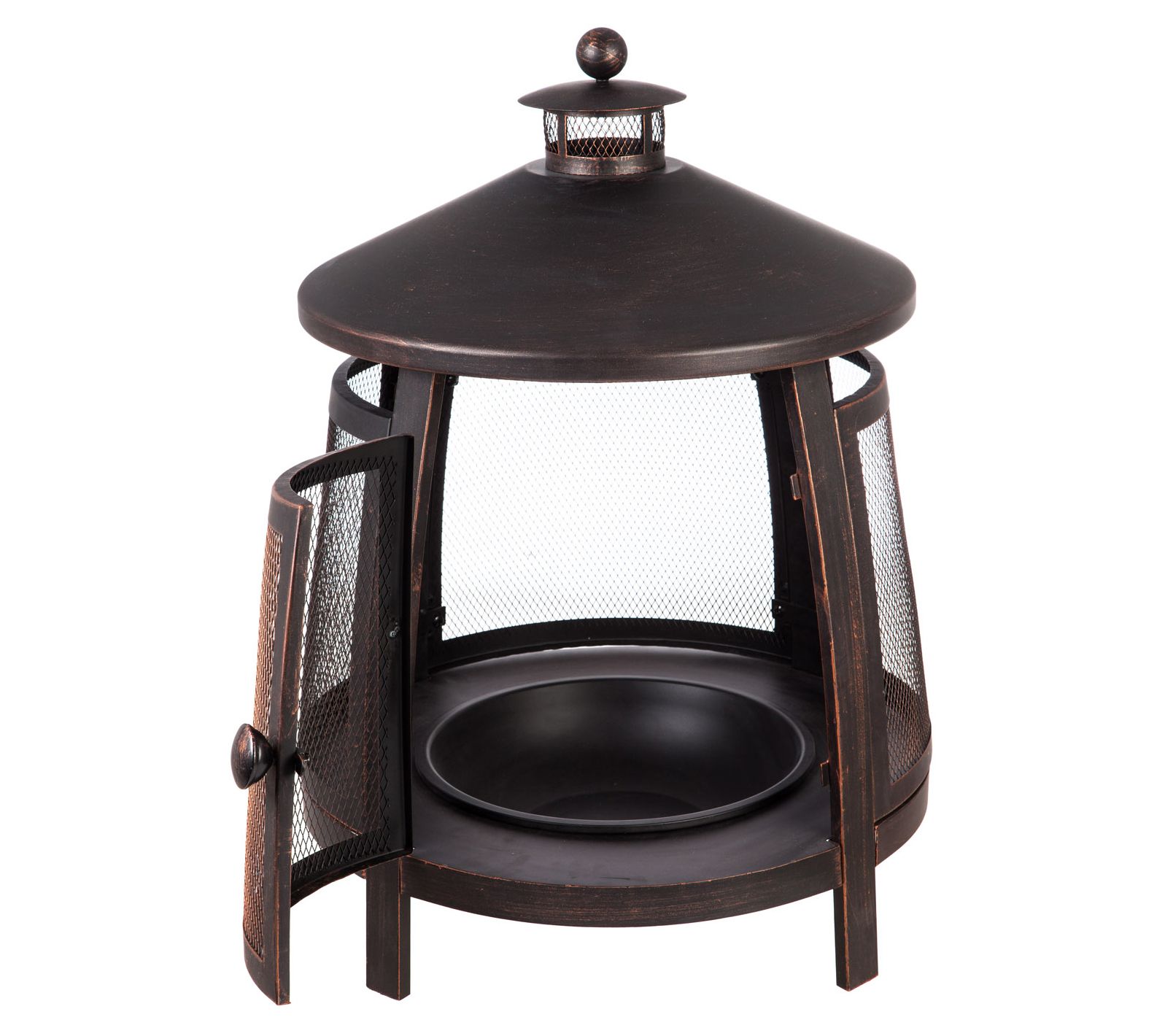 Evergreen Tall Firepit with Chimney - QVC.com