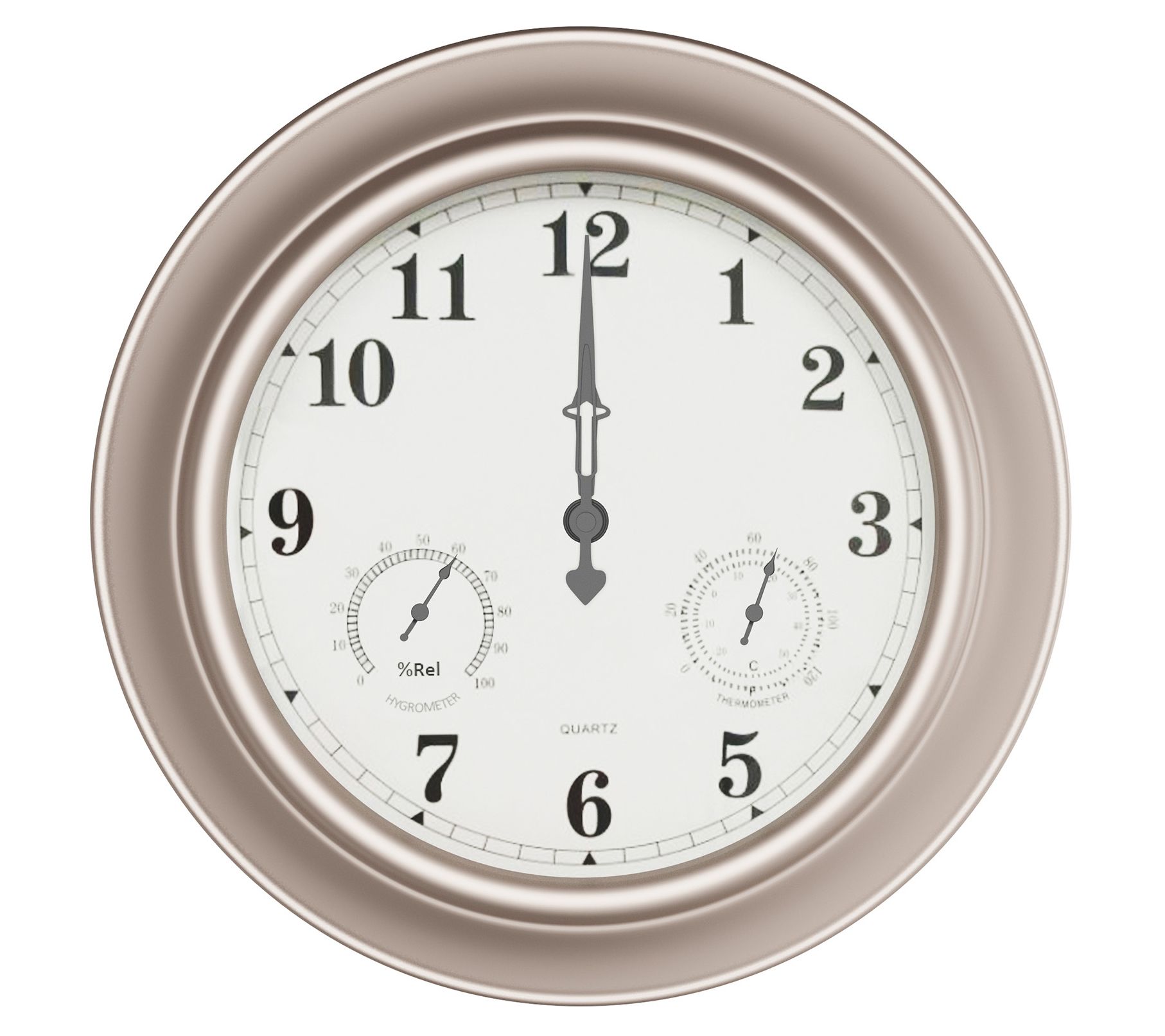 Pure Garden 18" Quartz Patio Wall Clock Thermometer - QVC.com