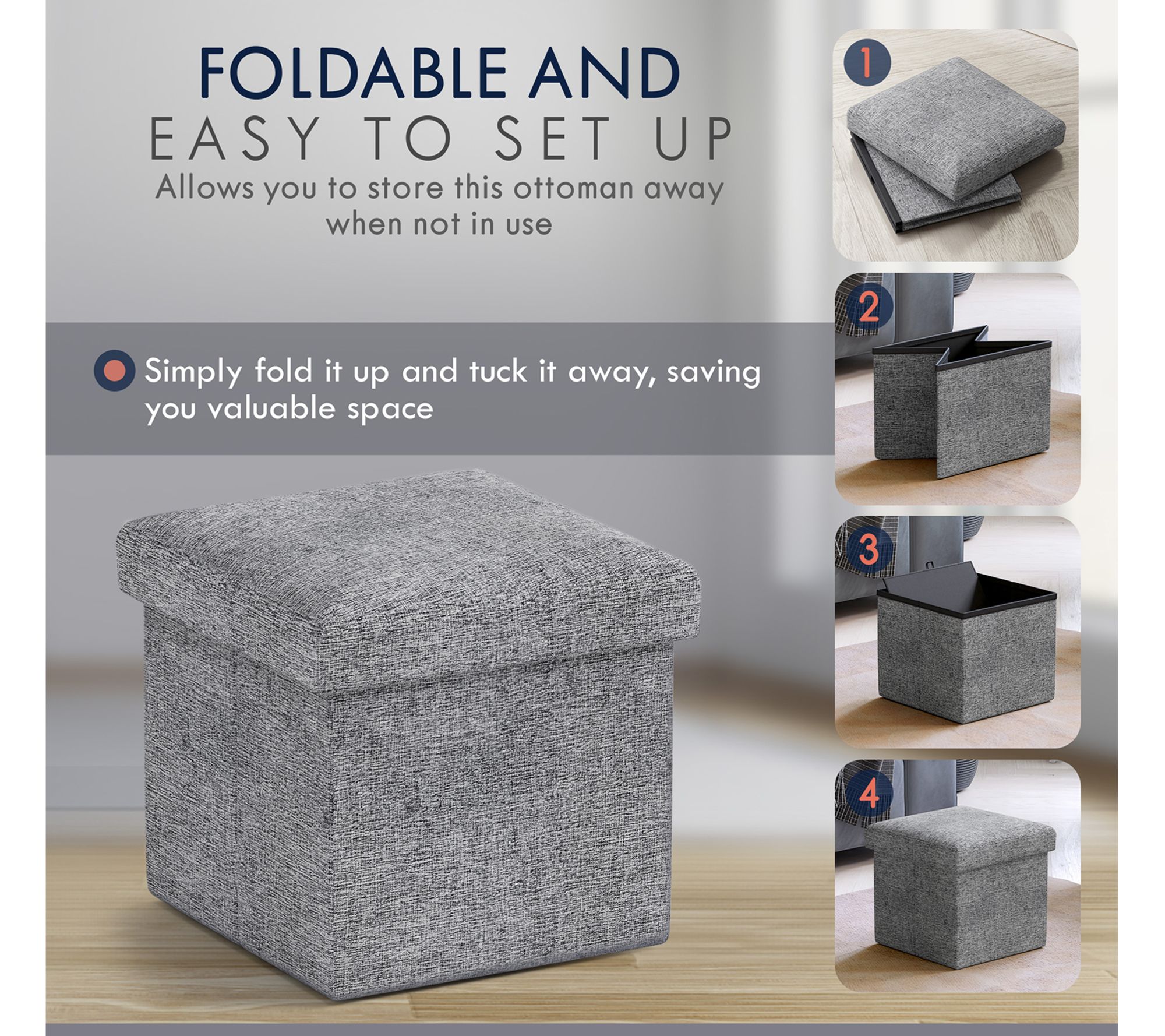 Ornavo Home 2 Pack Small Square Cube Storage Ottoman - QVC.com