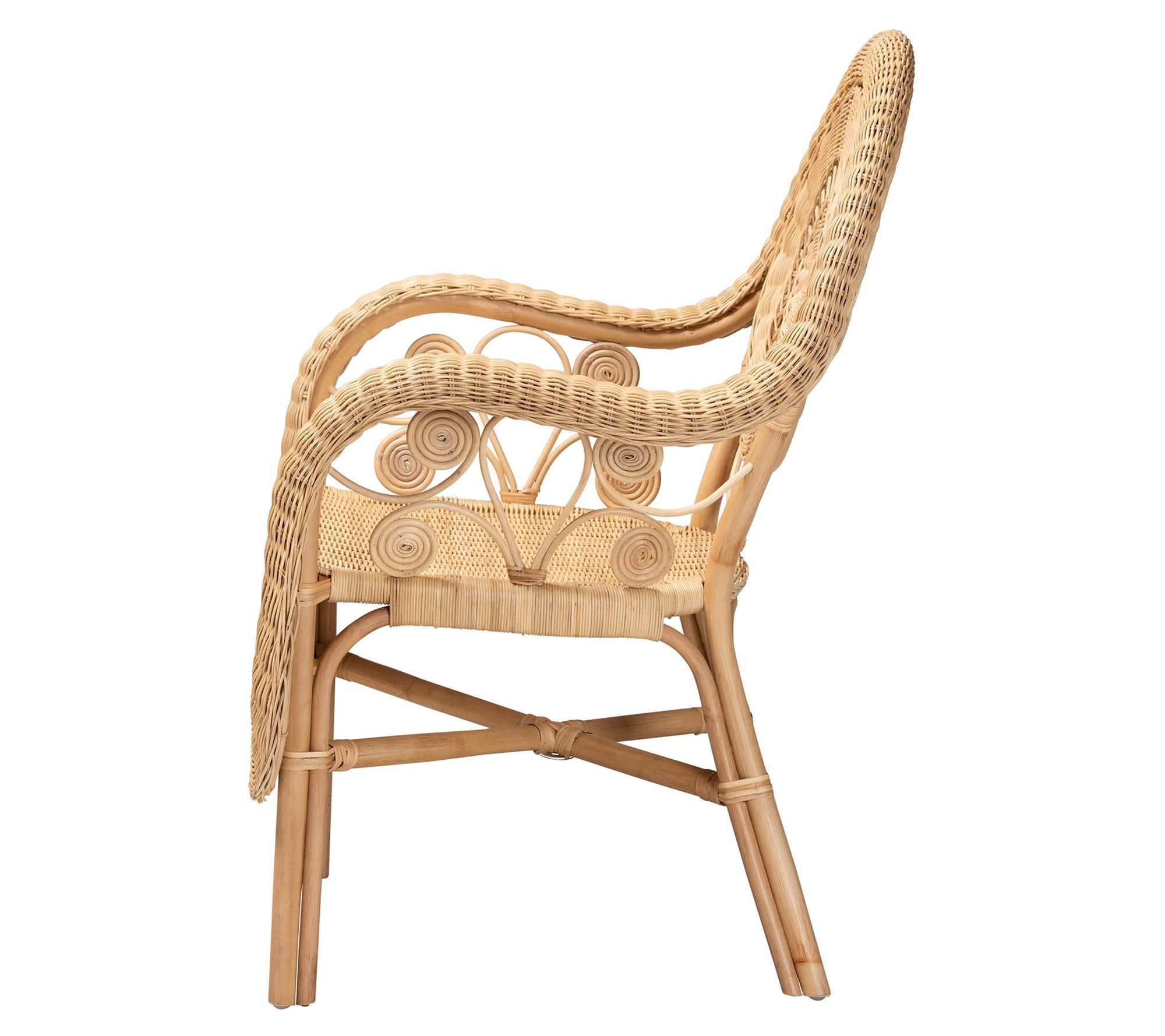 bali & pari Putri Natural Rattan Arm Chair - QVC.com bali & pari Putri Natural Rattan Arm Chair - QVC.com