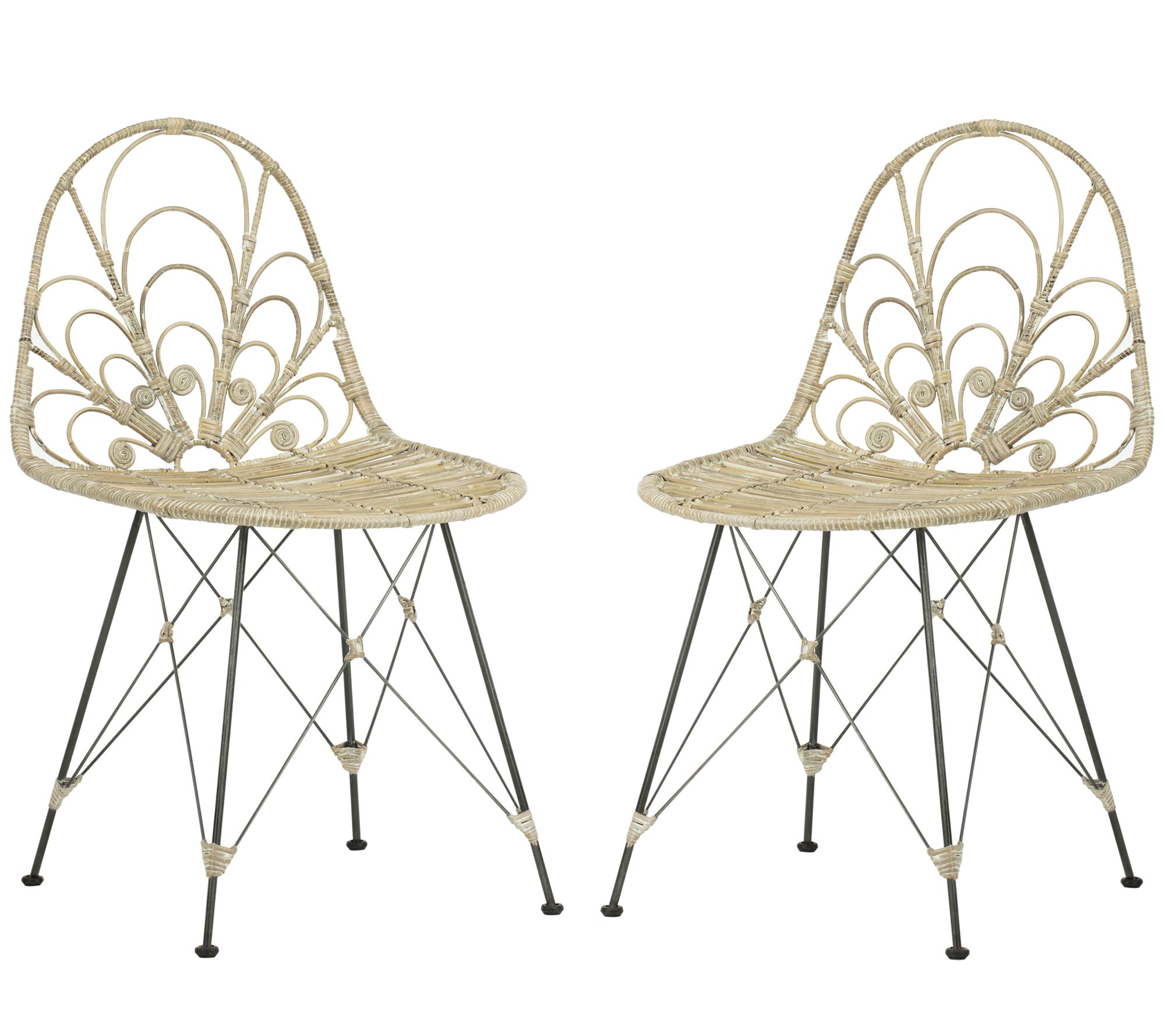 Safavieh Madeline Rattan Dining Chair (Set of2) - QVC.com