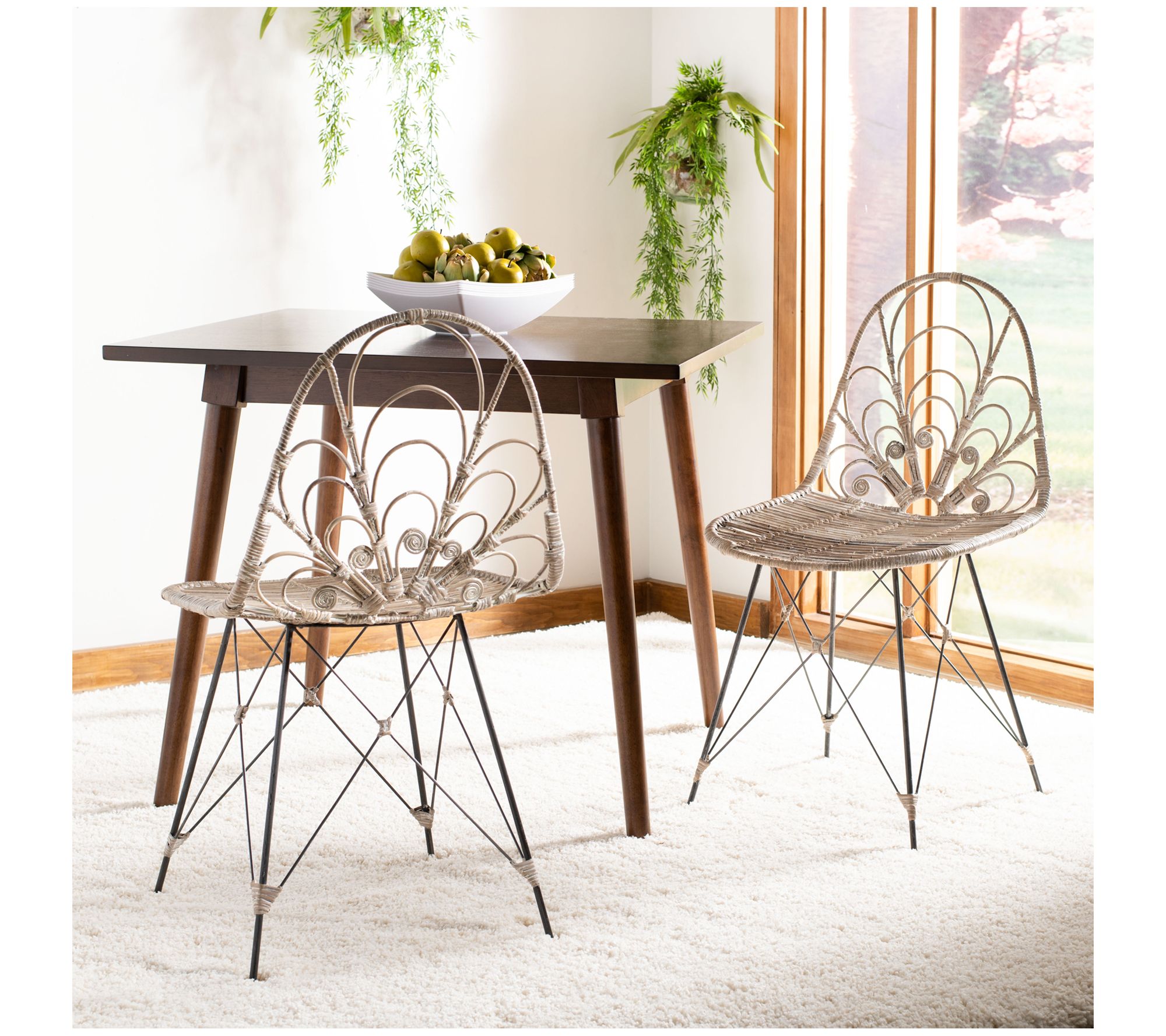 Safavieh Madeline Rattan Dining Chair (Set of2) - QVC.com