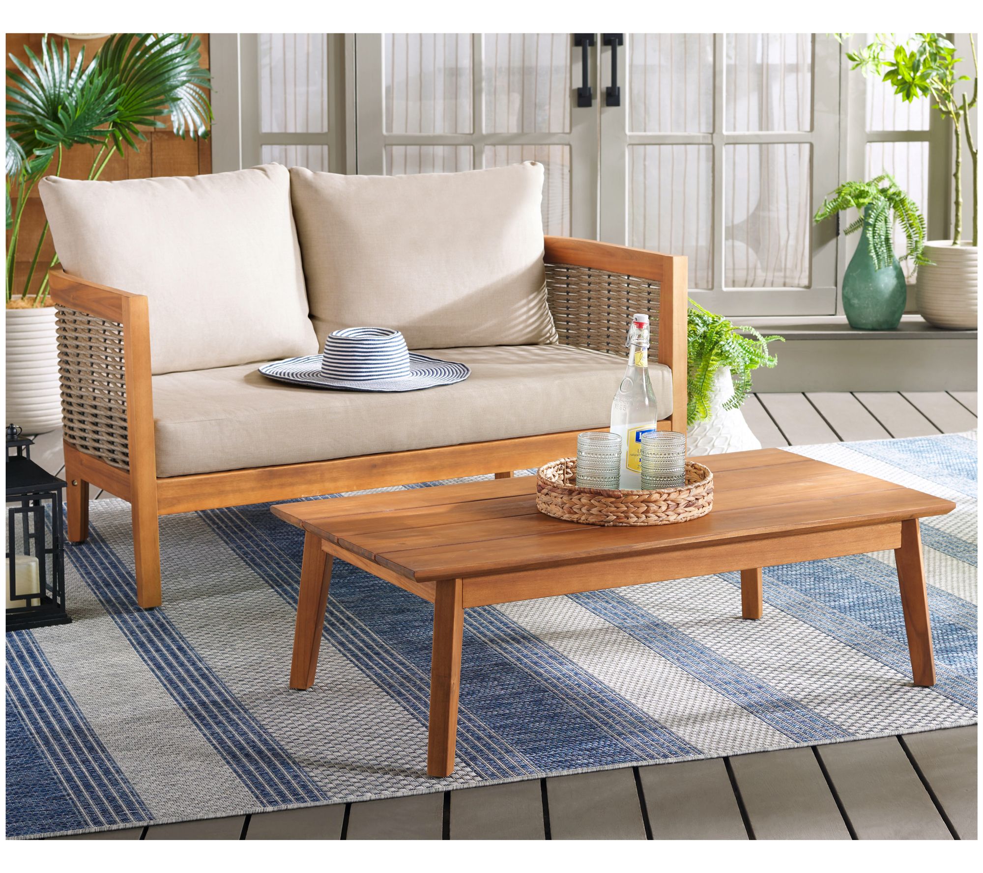 Safavieh Amanda Bench & Table - QVC.com