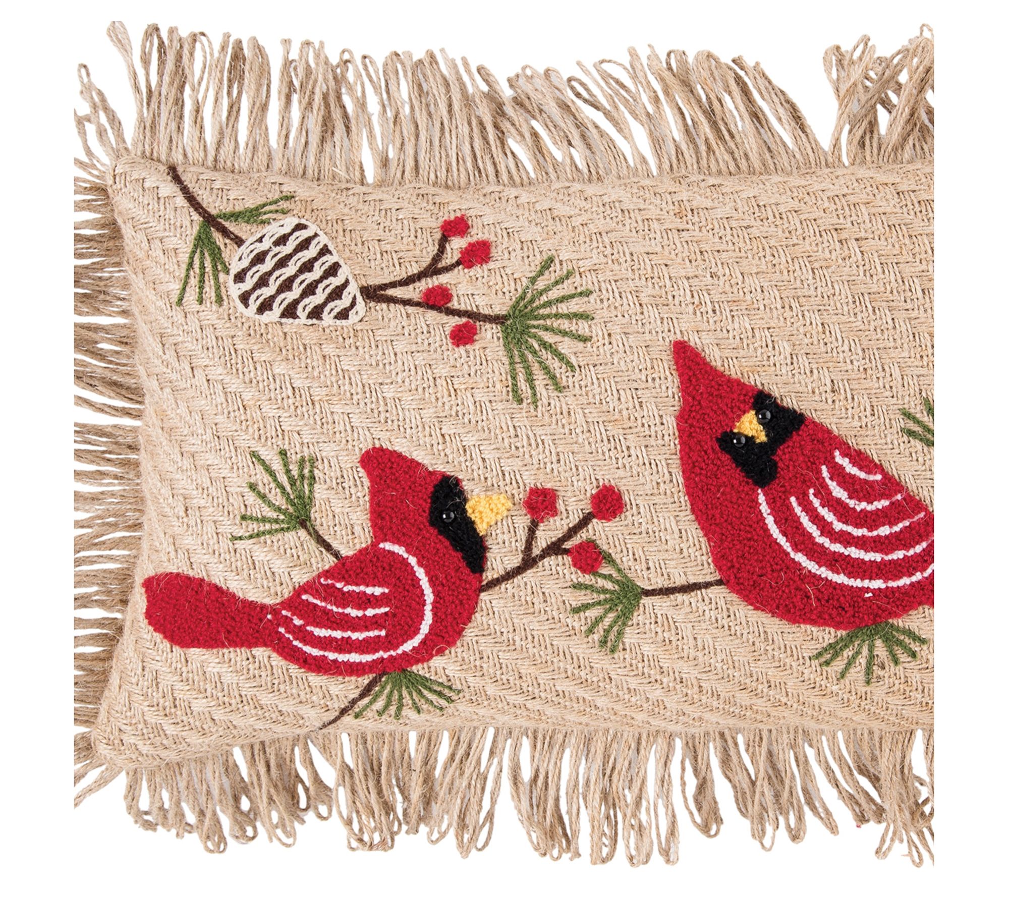 10" x 16" Cardinals Throw Pillow by Valerie - QVC.com