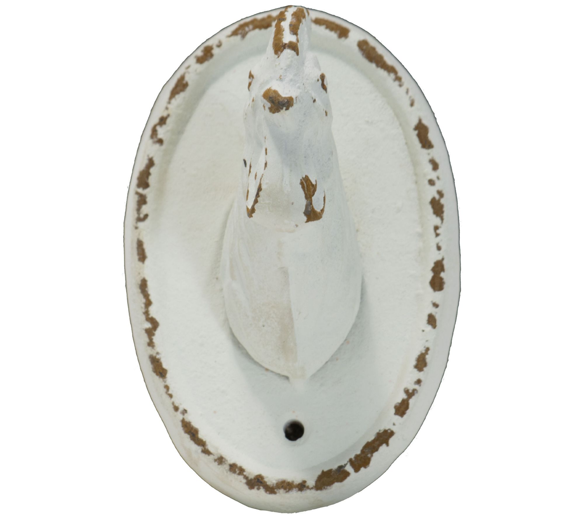 Foreside Rustic Antique White Metal Hen Wall Bust Decor - QVC.com