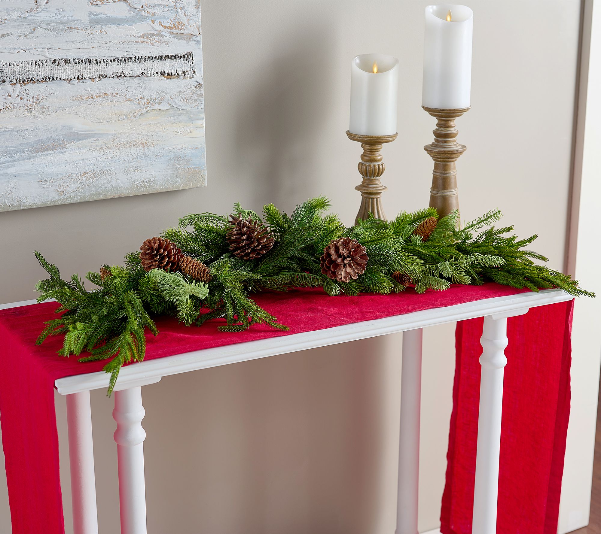 42" Real Feel Pine, Spruce and Juniper Swag by Valerie - QVC.com