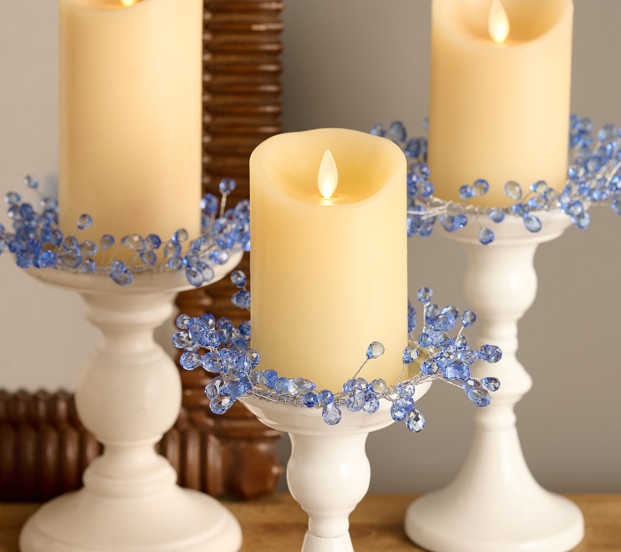 "As Is" Set of 3 Faceted Drop Candle Rings by Valerie - QVC.com