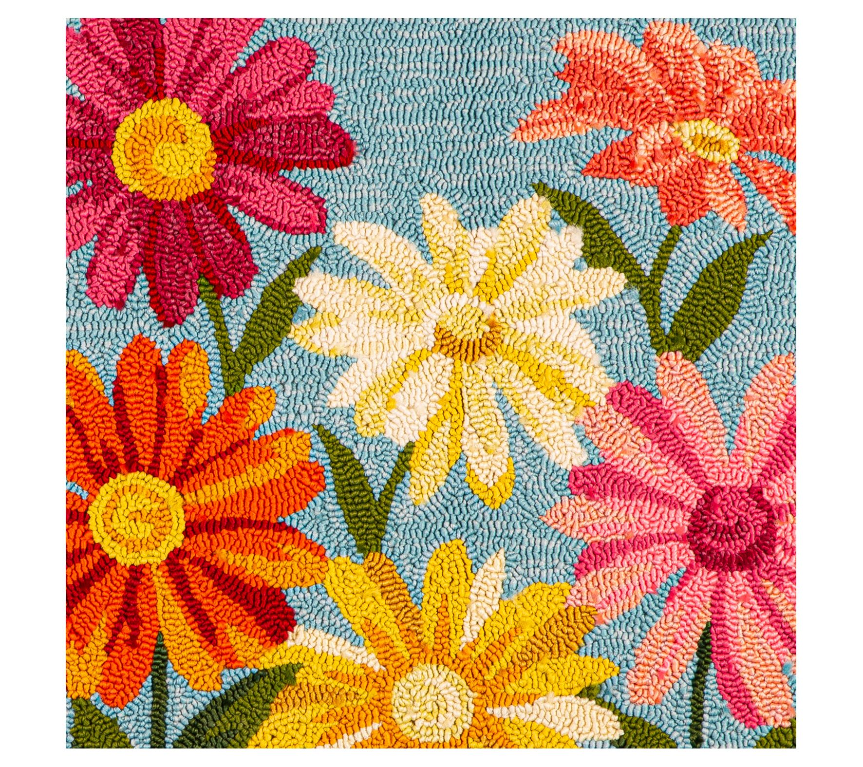 Evergreen 24"x42" Pastel Posies Hooked Polypropylene Rug - QVC.com